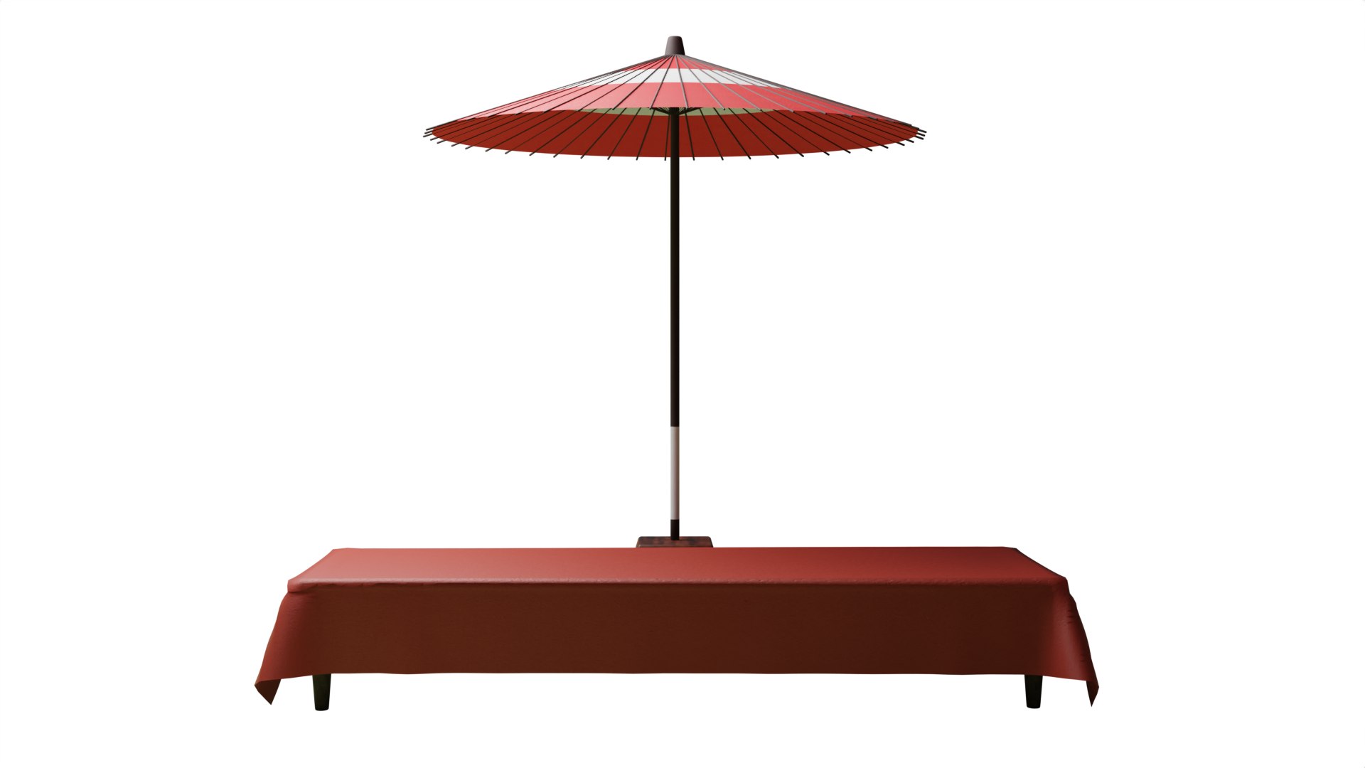 Japanese Umbrella And Bench 3D - TurboSquid 2164013