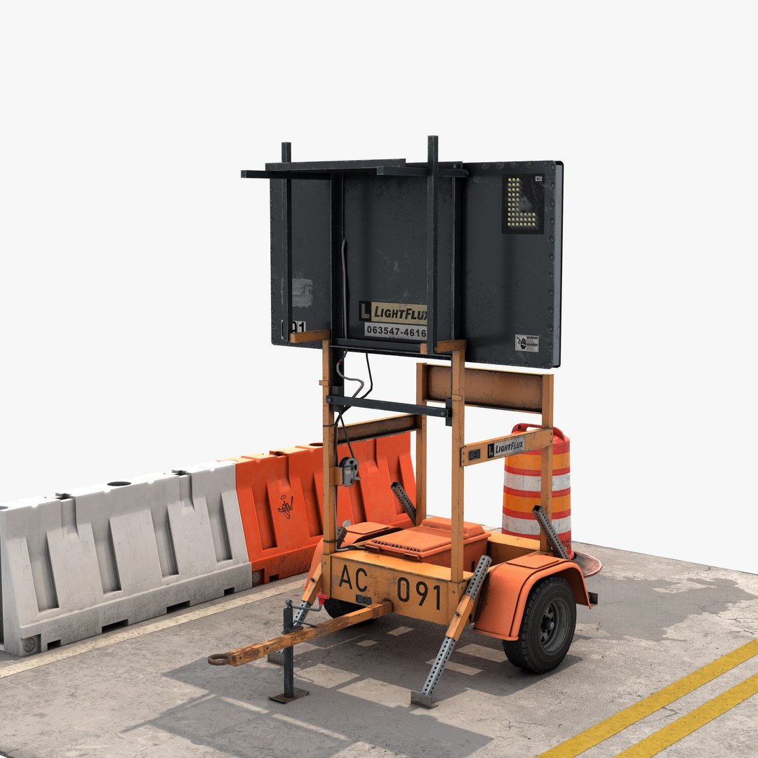 Road Work Signing 3D Model - TurboSquid 1893556