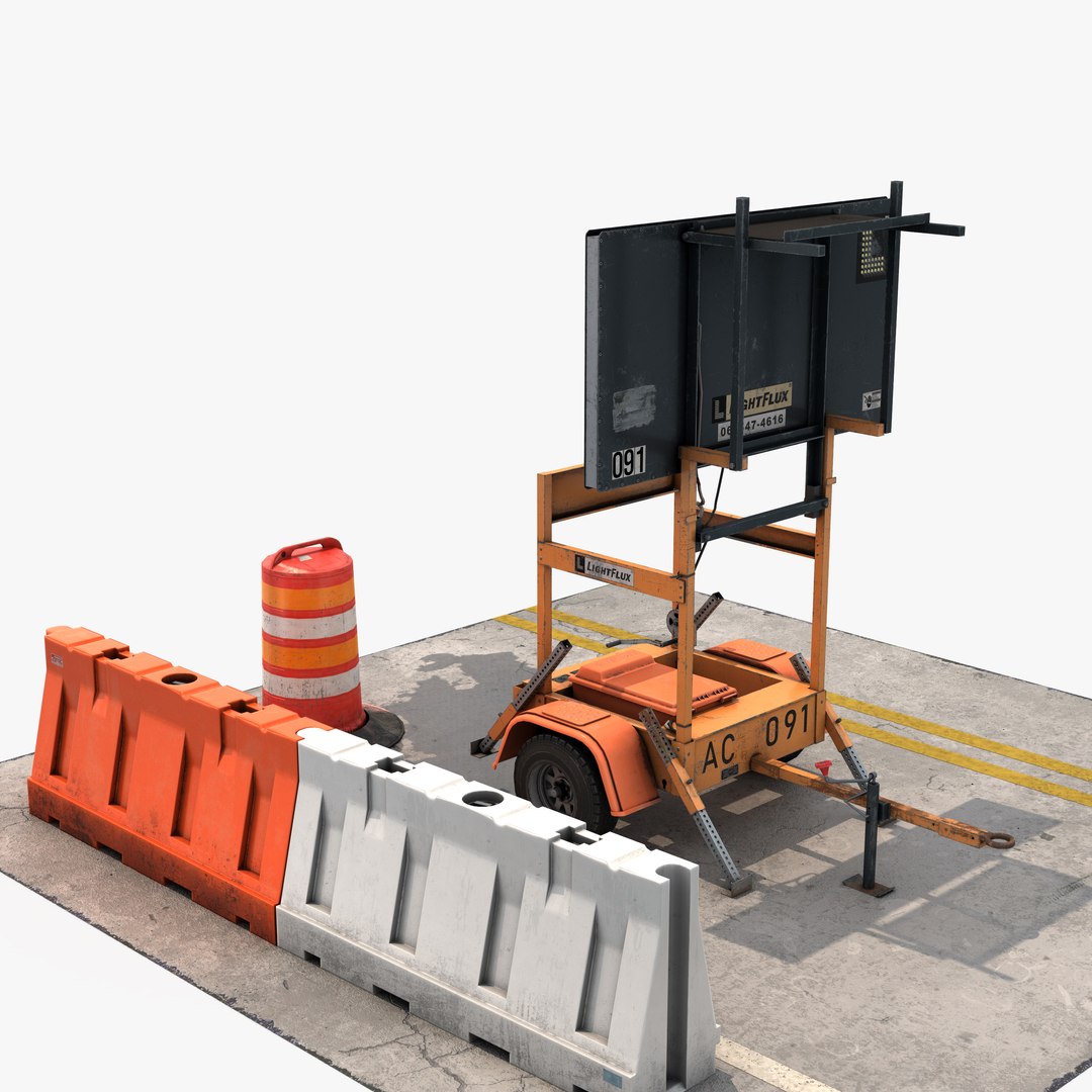 Road Work Signing 3D Model - TurboSquid 1893556