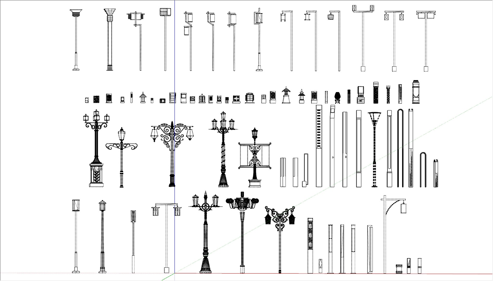 Street Lamps Collection-A6 Model - TurboSquid 2041347