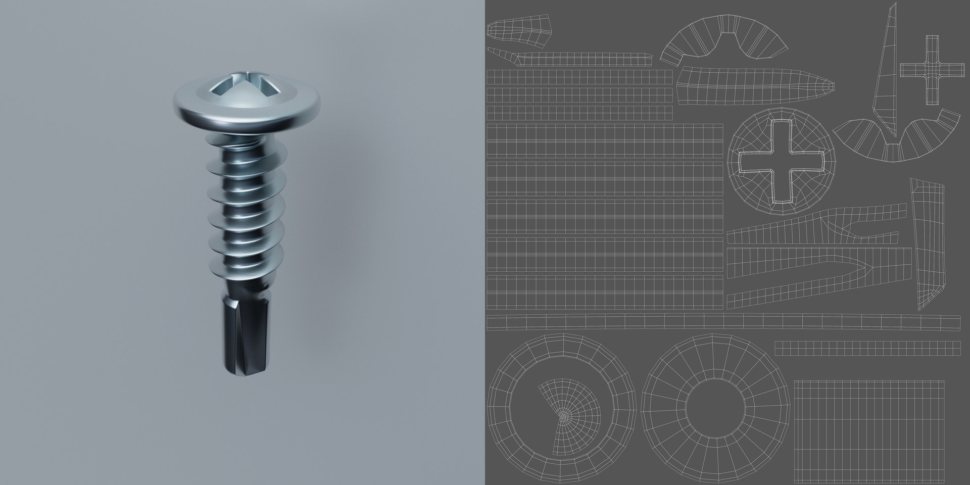 3D Screws And Nuts 20pieces - TurboSquid 2258809