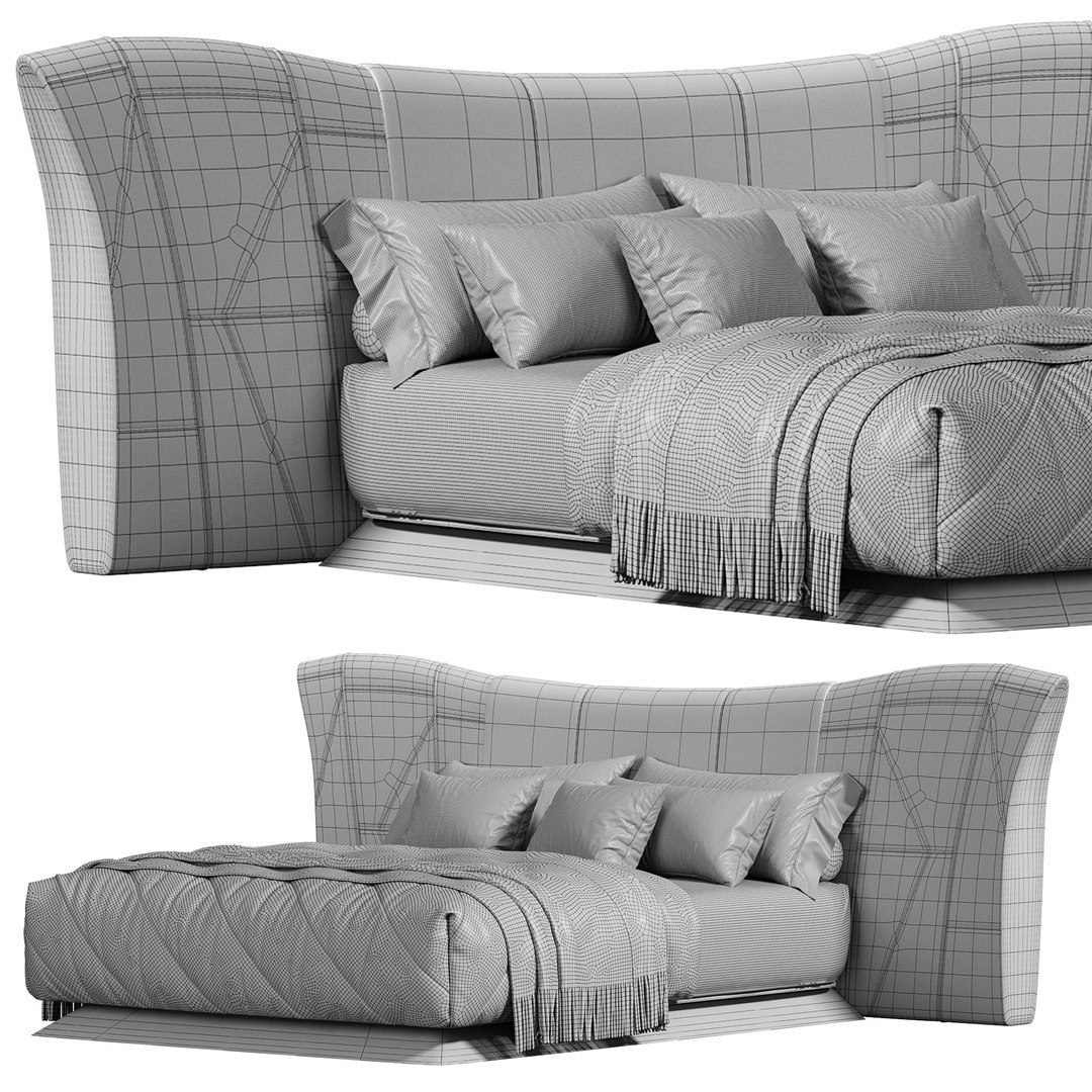 3D Model VISIONNAIRE PLAZA BED - TurboSquid 2121139