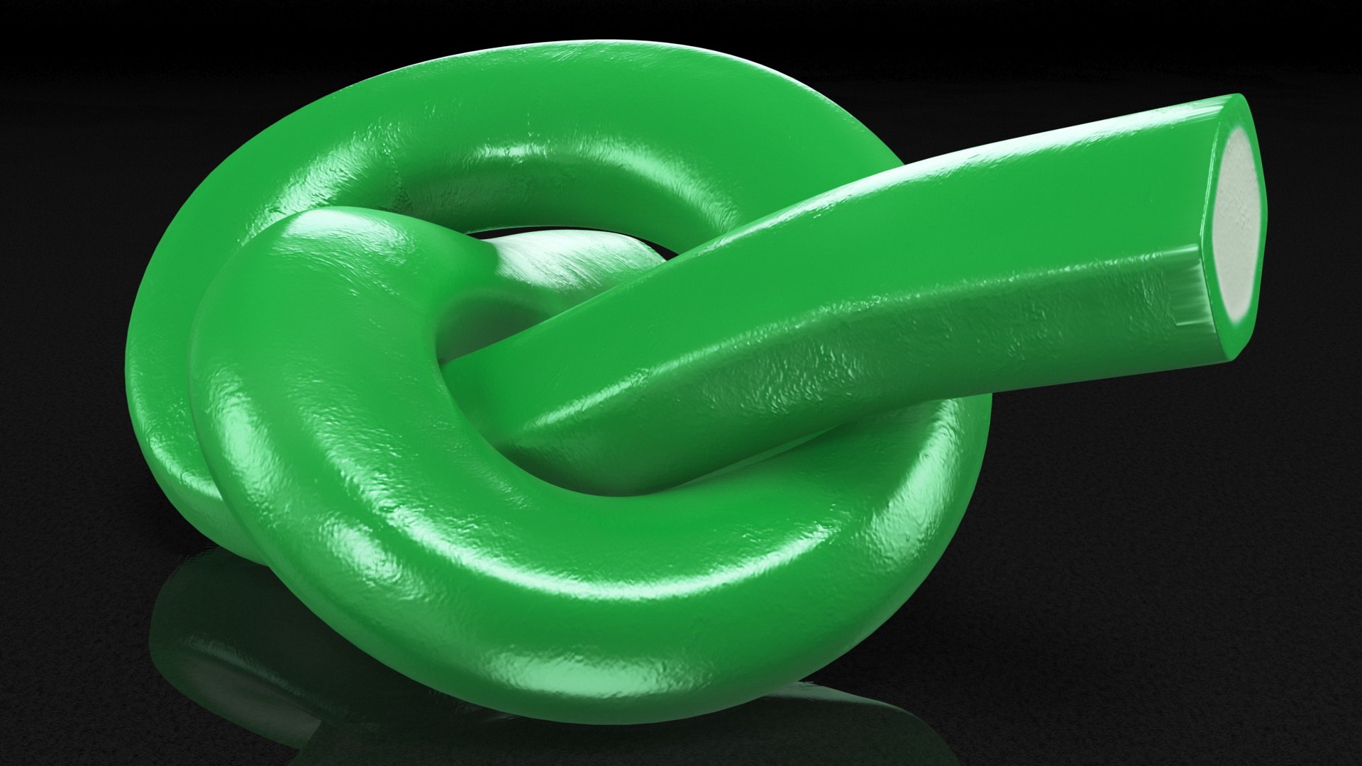 3D Green Licorice Rope Candy Tied In Knot Model - TurboSquid 1731384