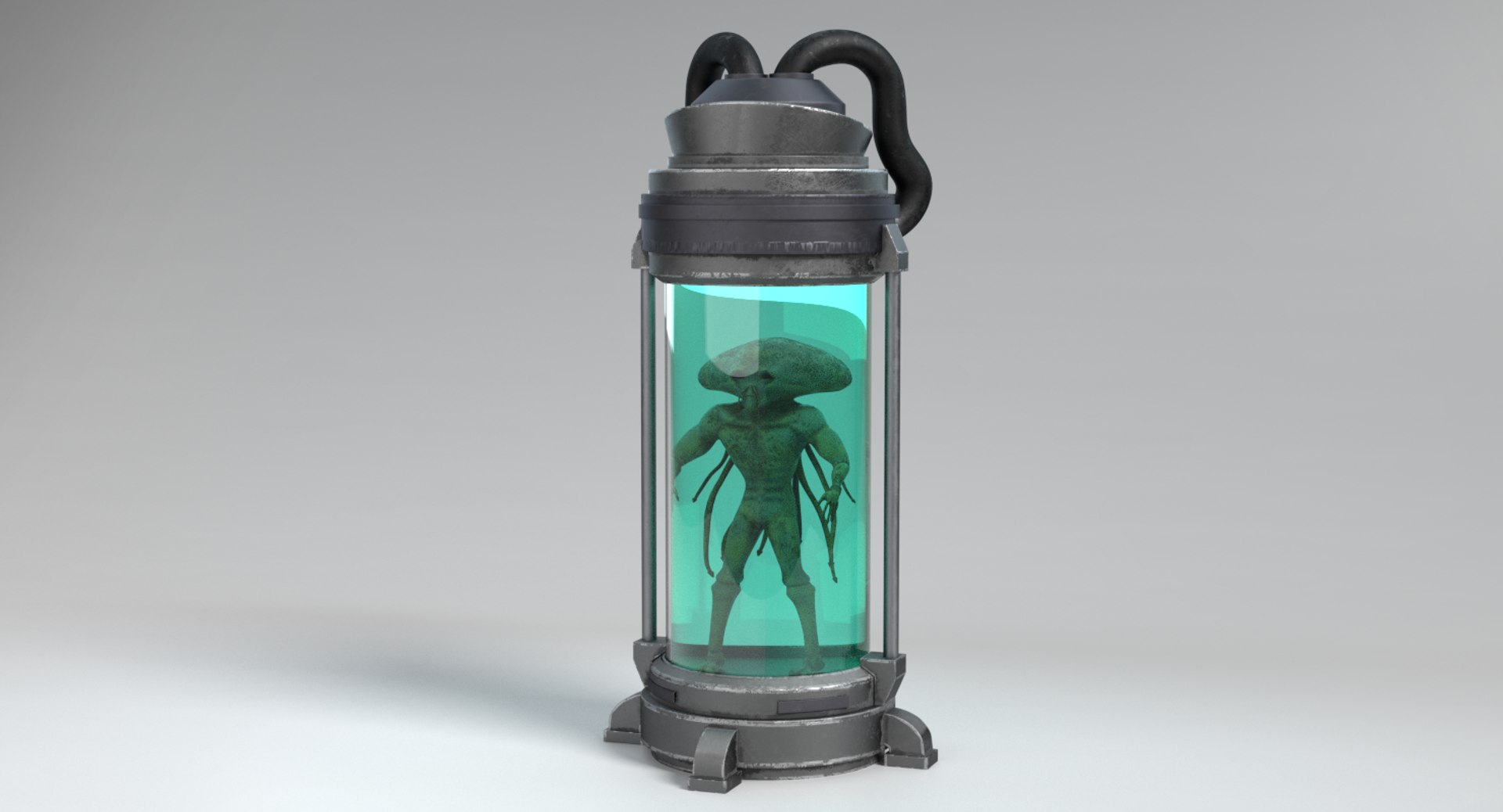 sci-fi specimen container 3d 3ds