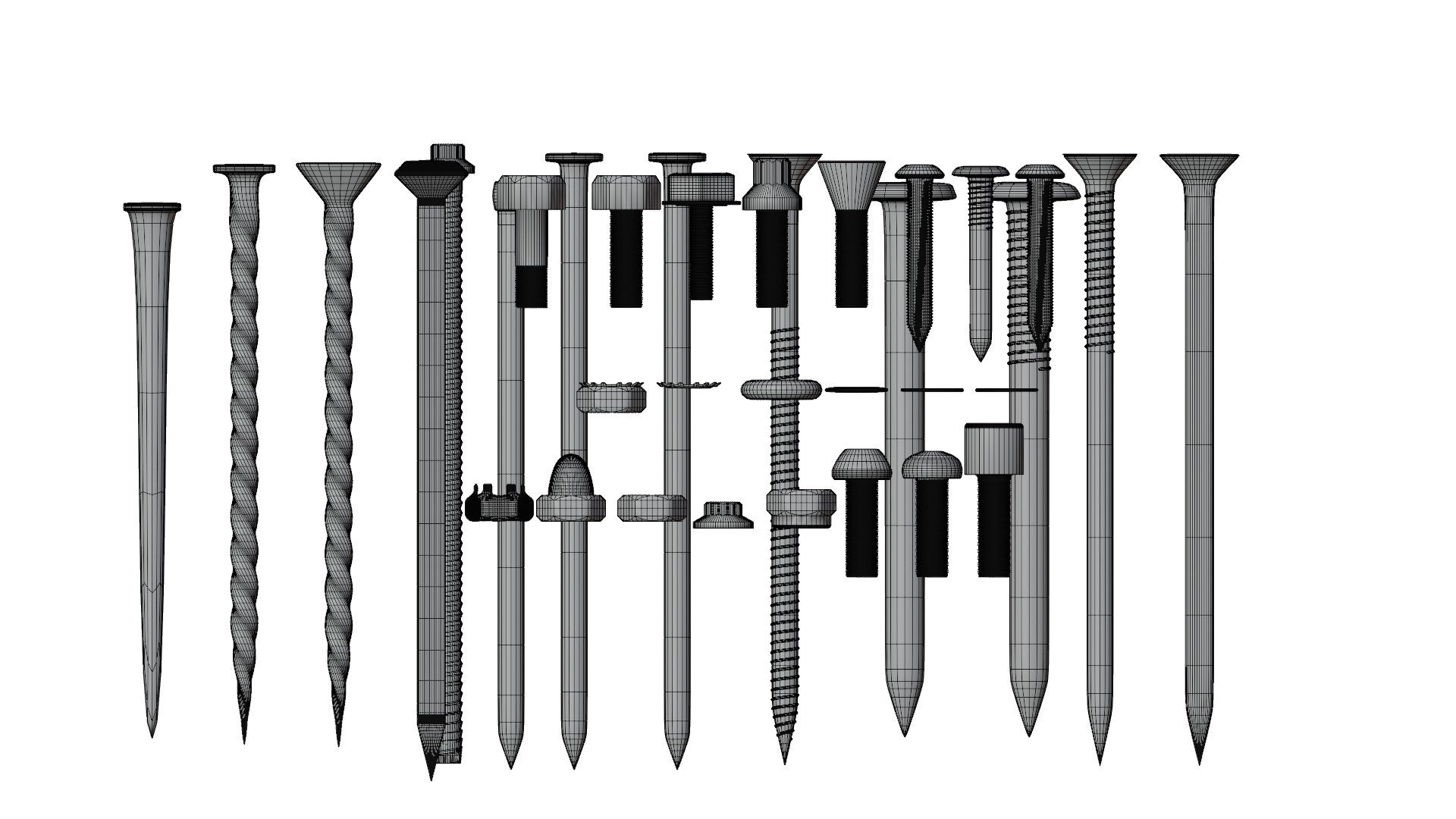 3D Model Hardware Screws And Bolts - TurboSquid 2024916