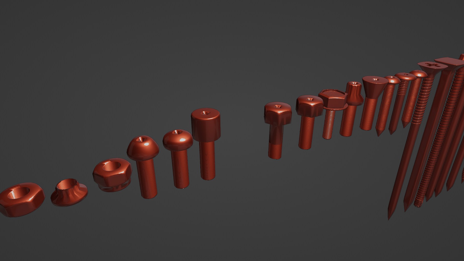 3D Model Hardware Screws And Bolts - TurboSquid 2024916