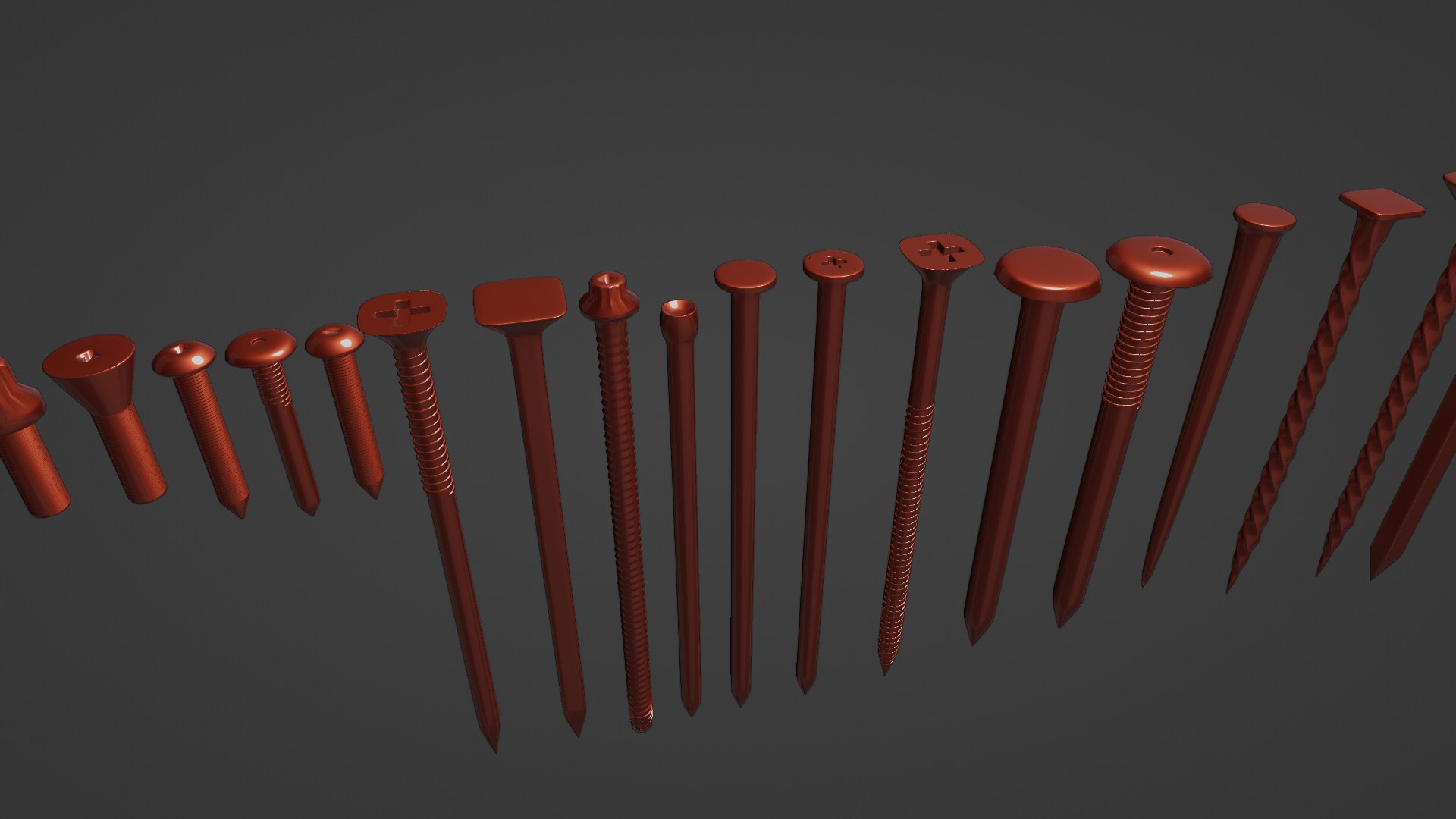 3D Model Hardware Screws And Bolts - TurboSquid 2024916