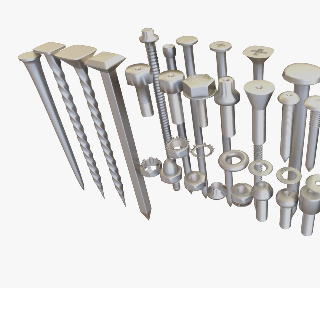 3D Model Hardware Screws And Bolts - TurboSquid 2024916
