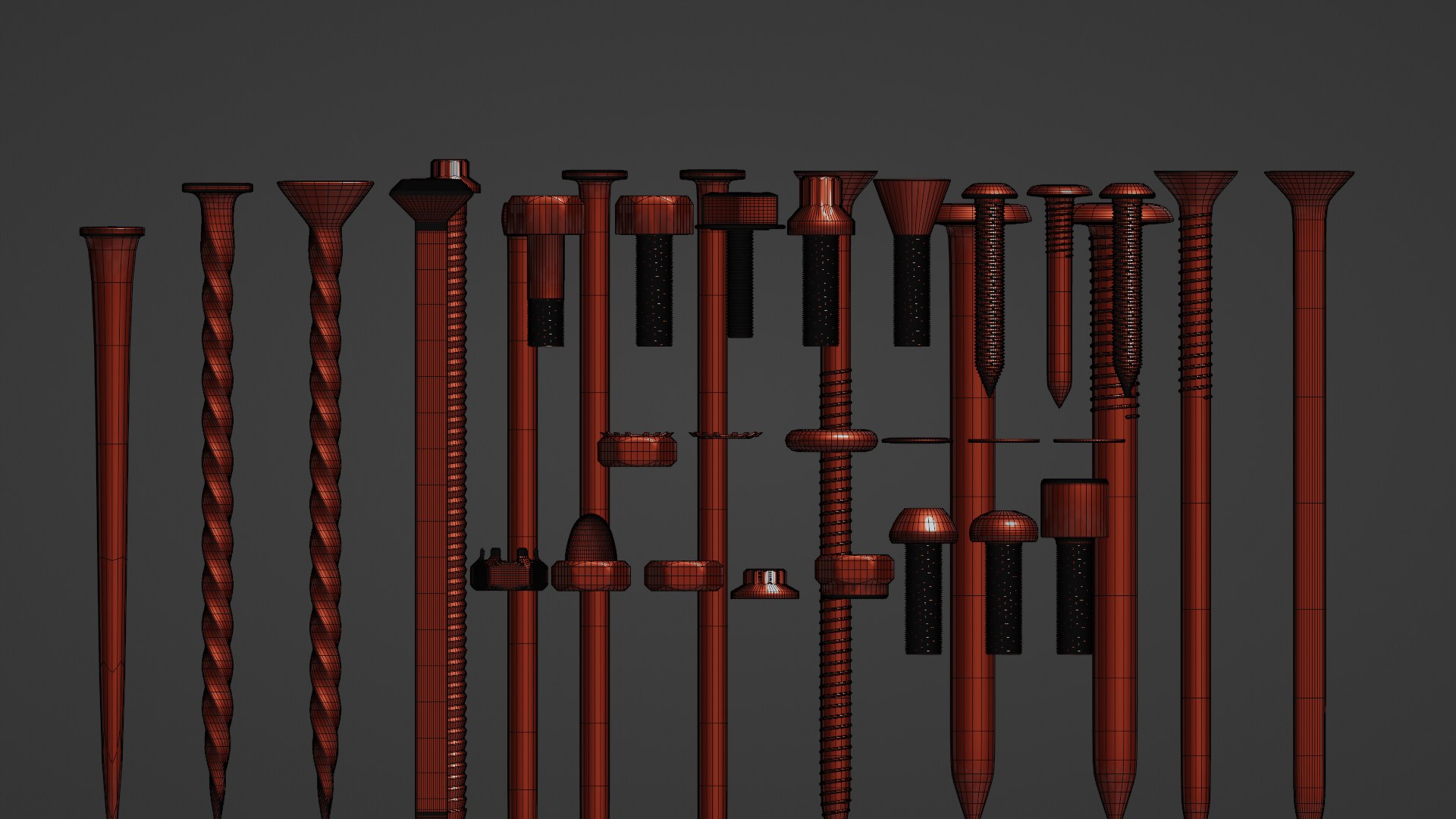 3D Model Hardware Screws And Bolts - TurboSquid 2024916