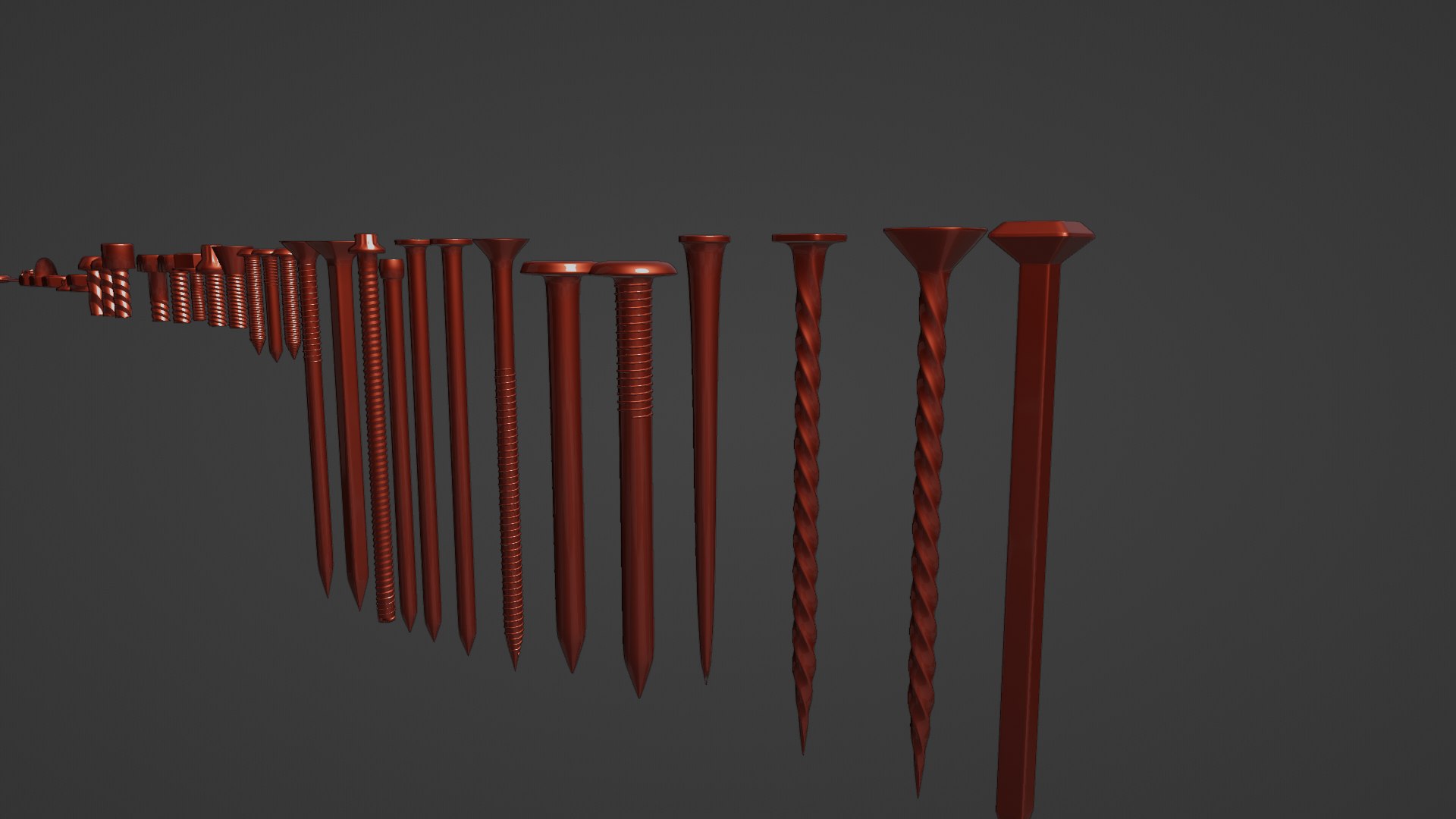 3D Model Hardware Screws And Bolts - TurboSquid 2024916