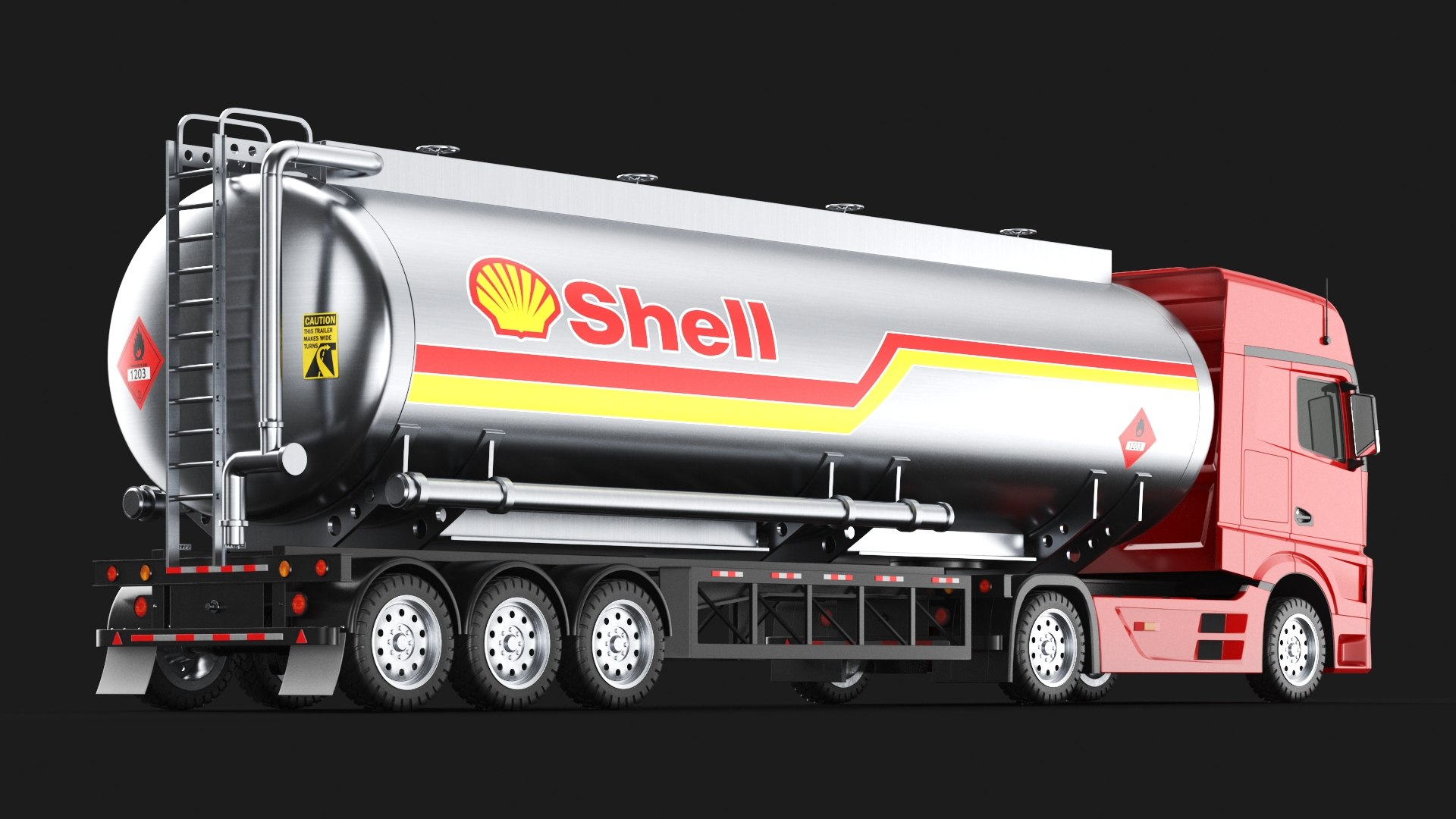 3D Detailed Tank Truck Red Model - TurboSquid 2281781