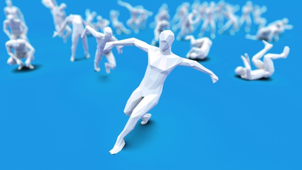 modelo 3d Personas Low Poly / Poses de acción humana (estándar ...