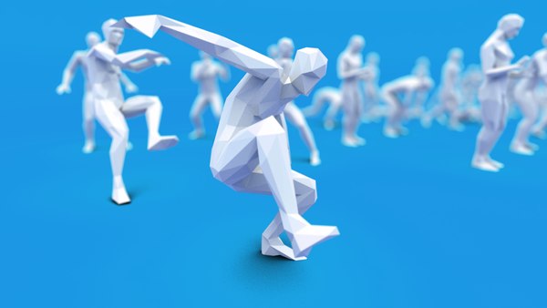modelo 3d Personas Low Poly / Poses de acción humana (estándar ...