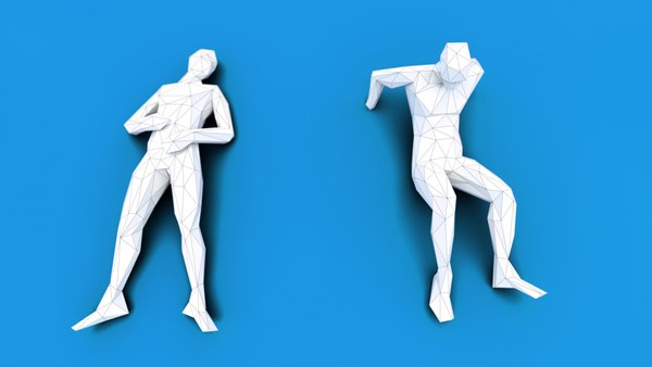 modelo 3d Personas Low Poly / Poses de acción humana (estándar ...