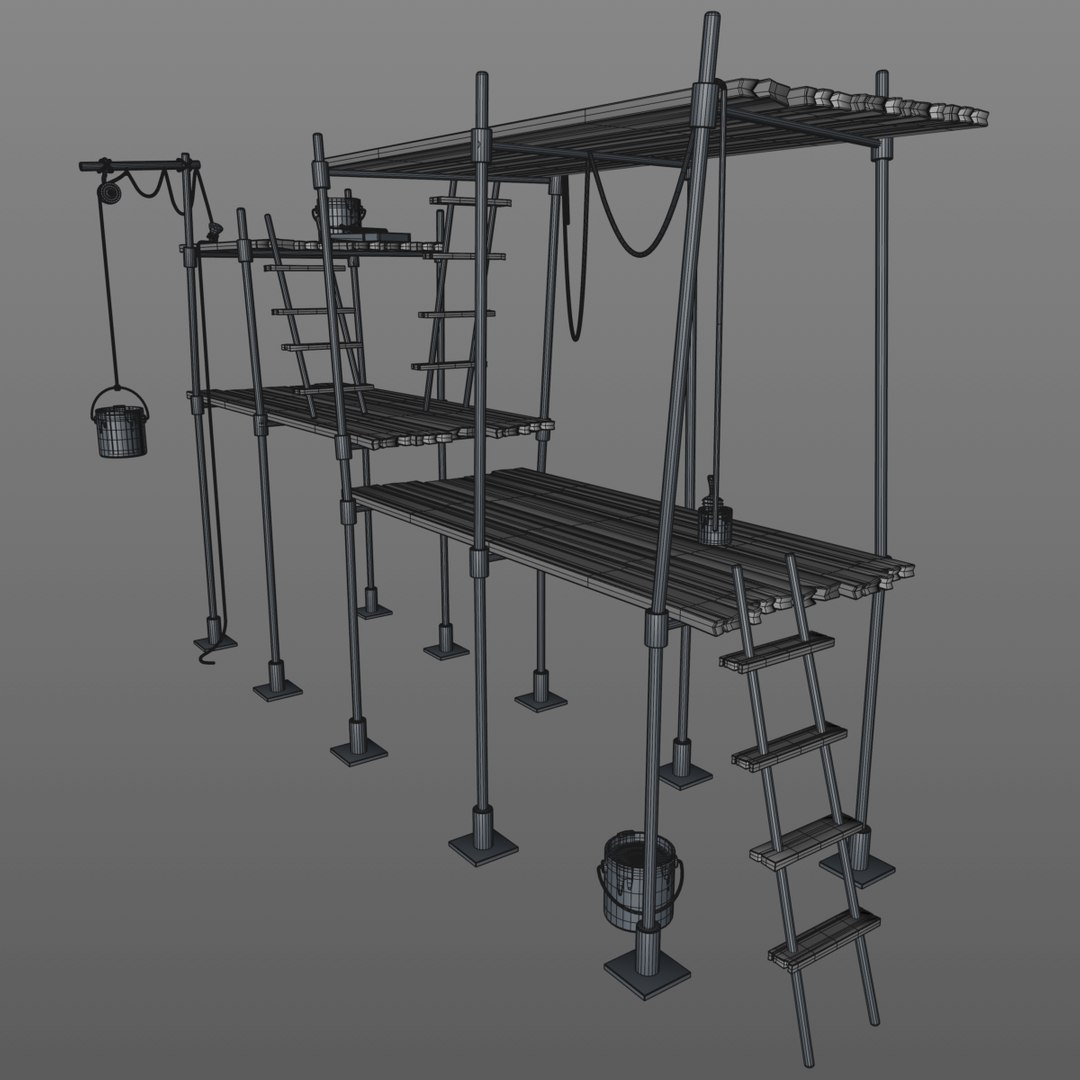 Cartoon Scaffolding Model - TurboSquid 1431174