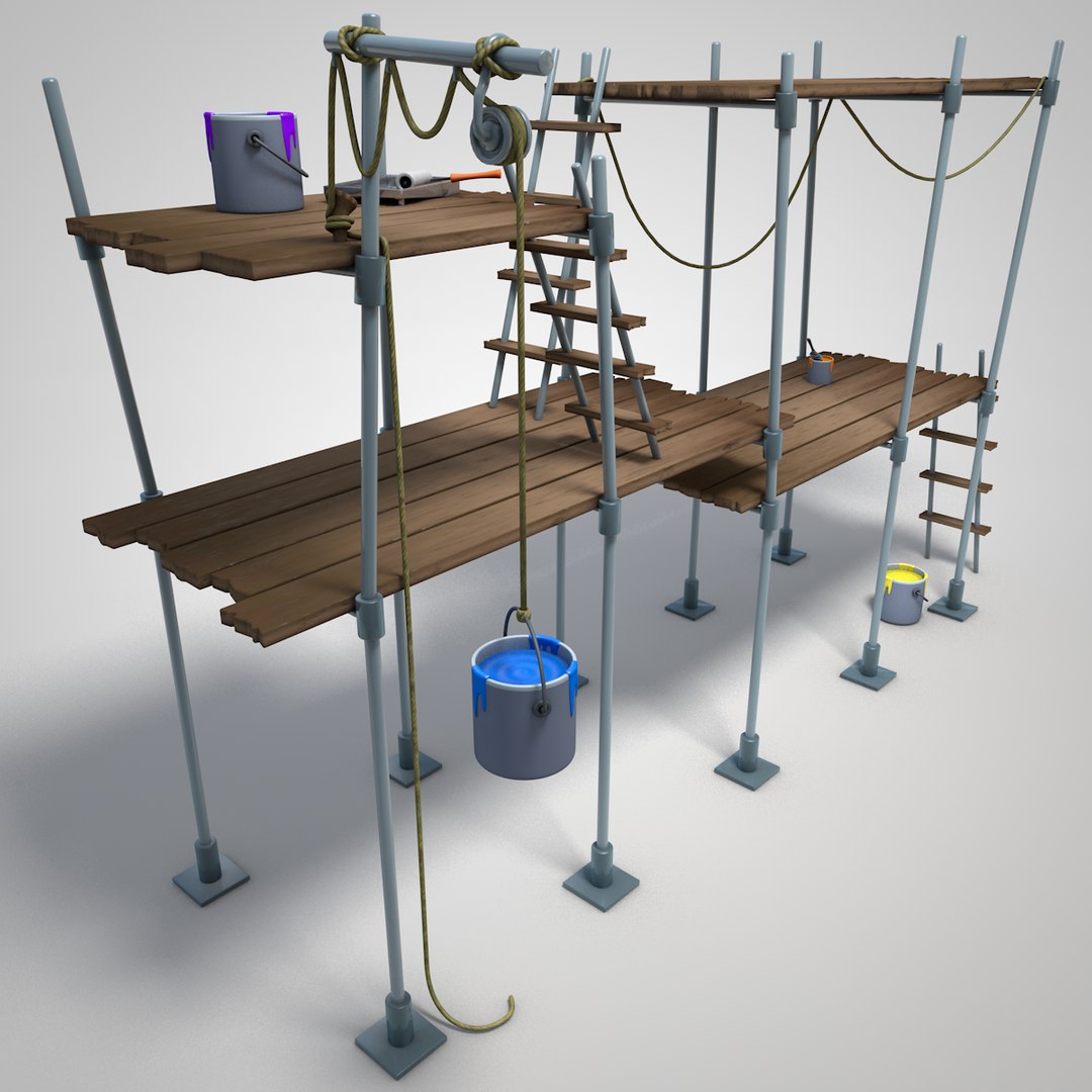 Cartoon Scaffolding Model - TurboSquid 1431174