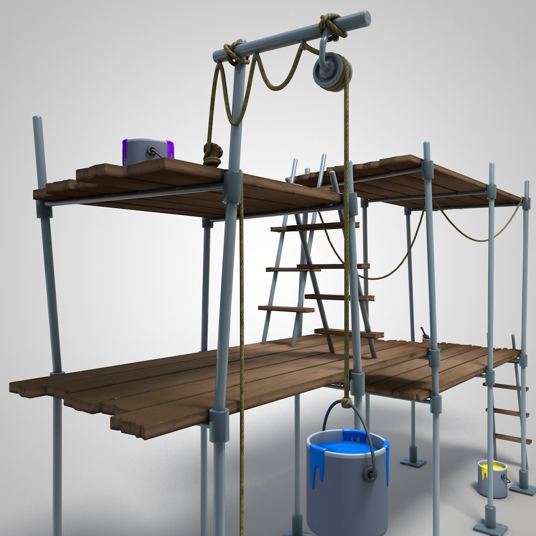 Cartoon Scaffolding Model - TurboSquid 1431174