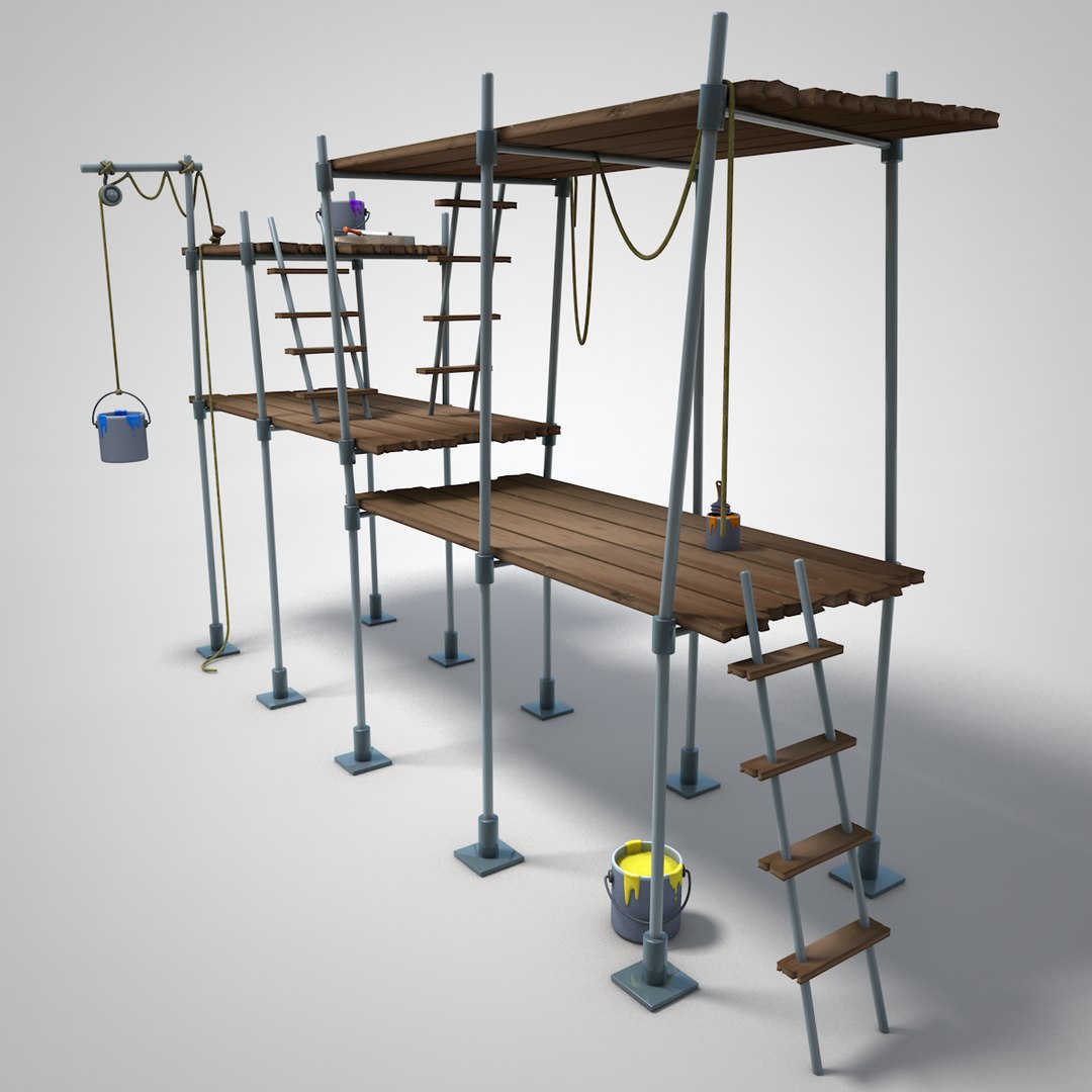Cartoon Scaffolding Model - TurboSquid 1431174