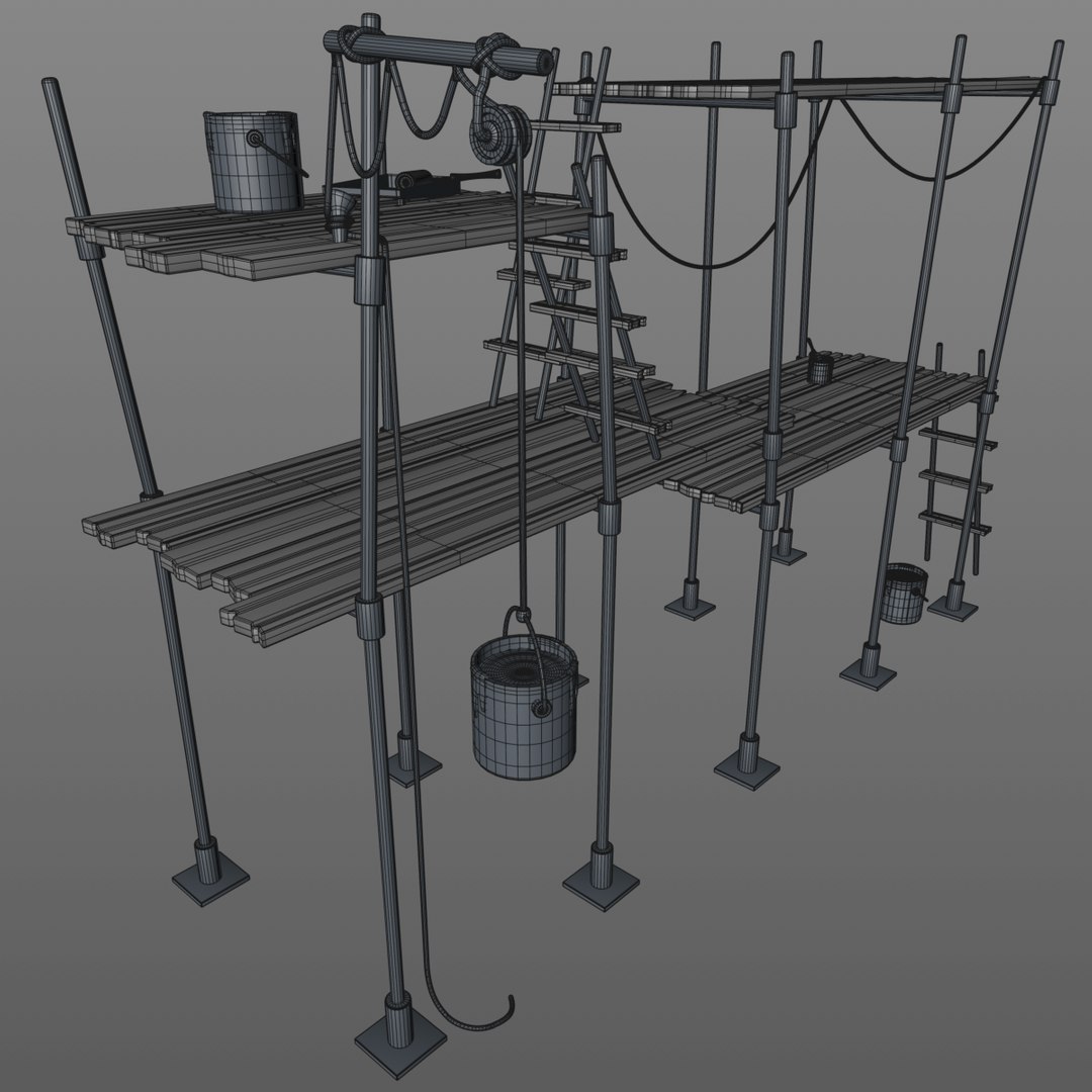 Cartoon Scaffolding Model - TurboSquid 1431174