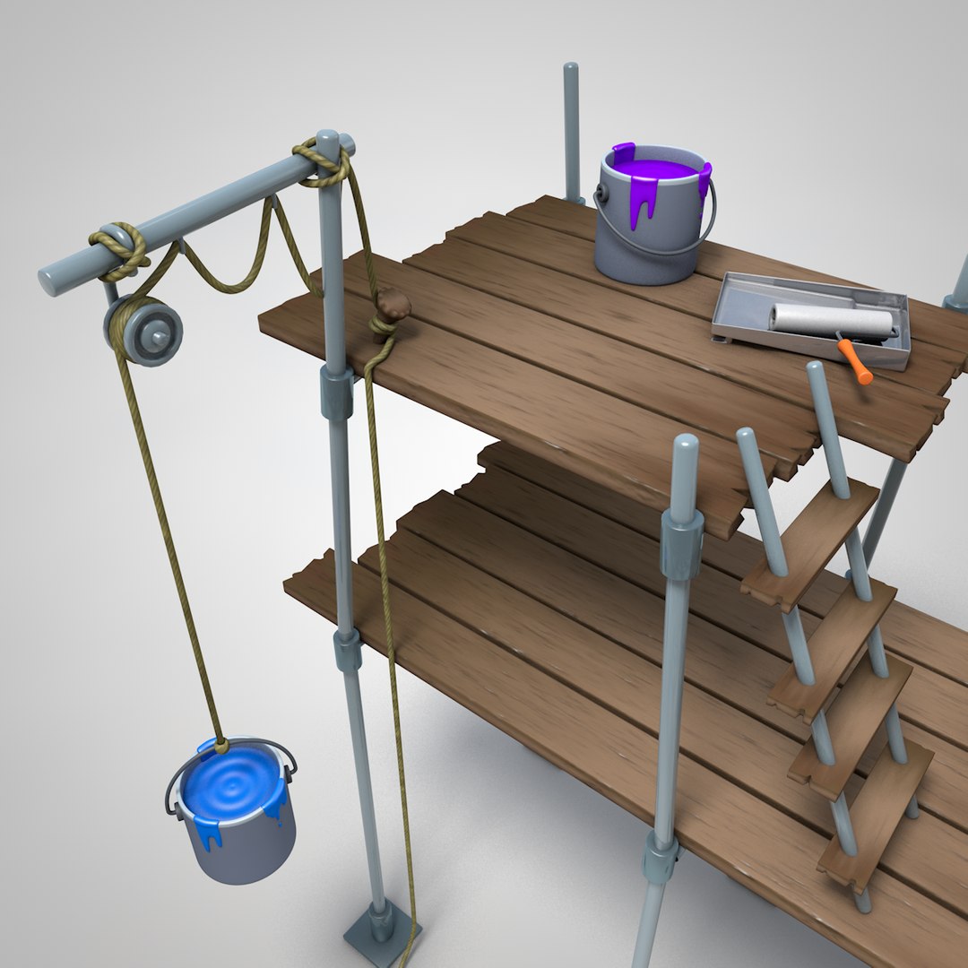 Cartoon Scaffolding Model - TurboSquid 1431174