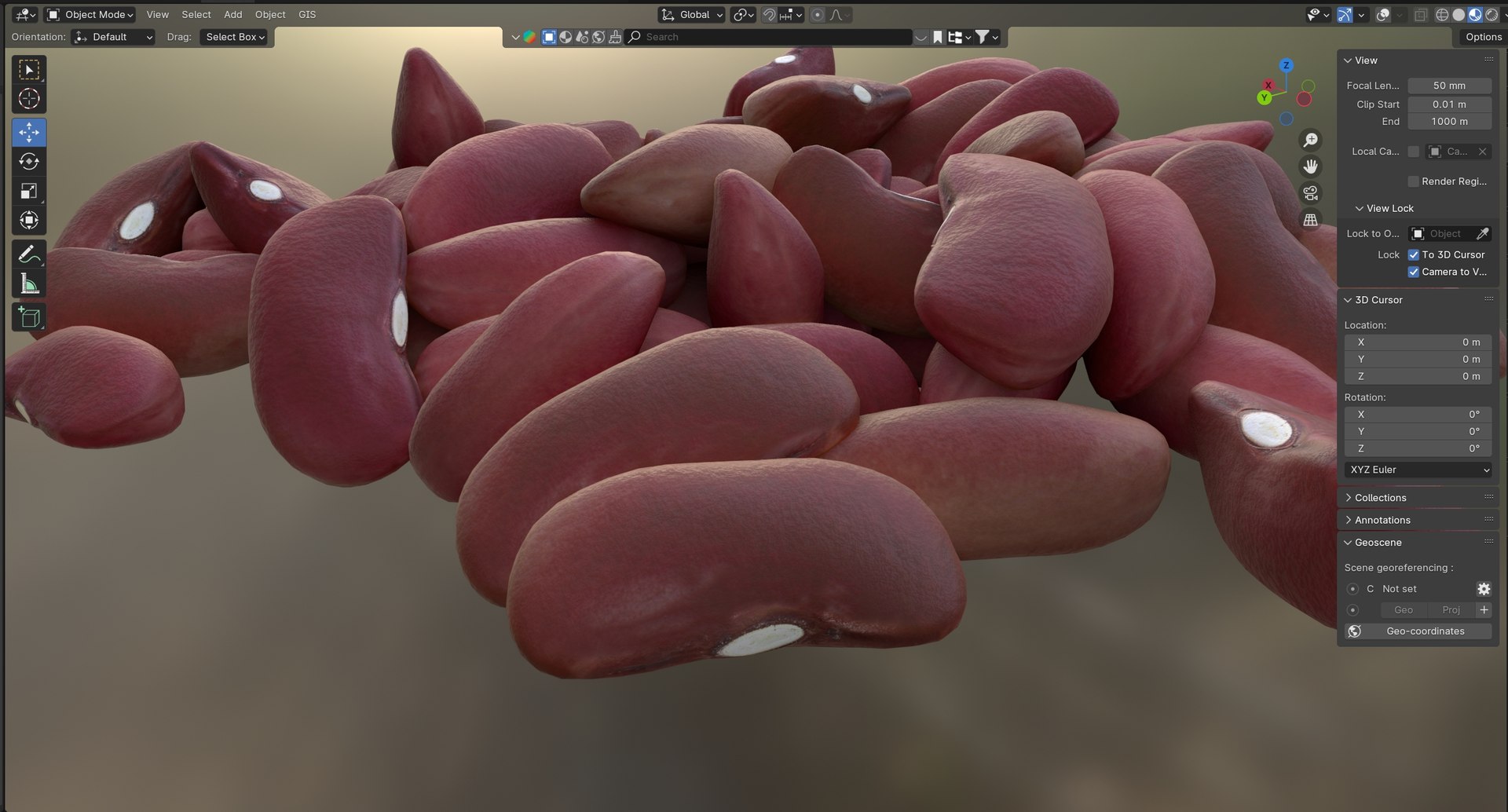 Kidney Bean Red Pile Model - TurboSquid 2397442