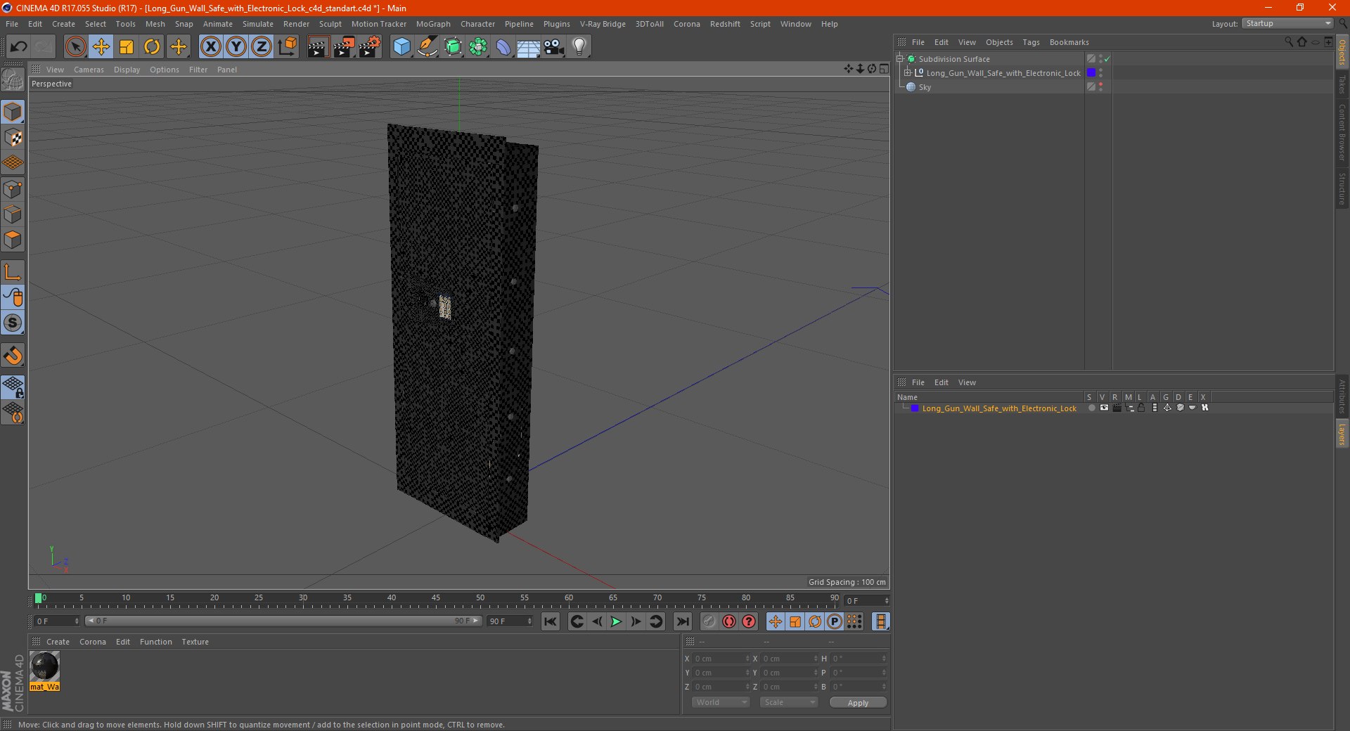 Long Gun Wall Safe with Electronic Lock 3D model - TurboSquid 1886766