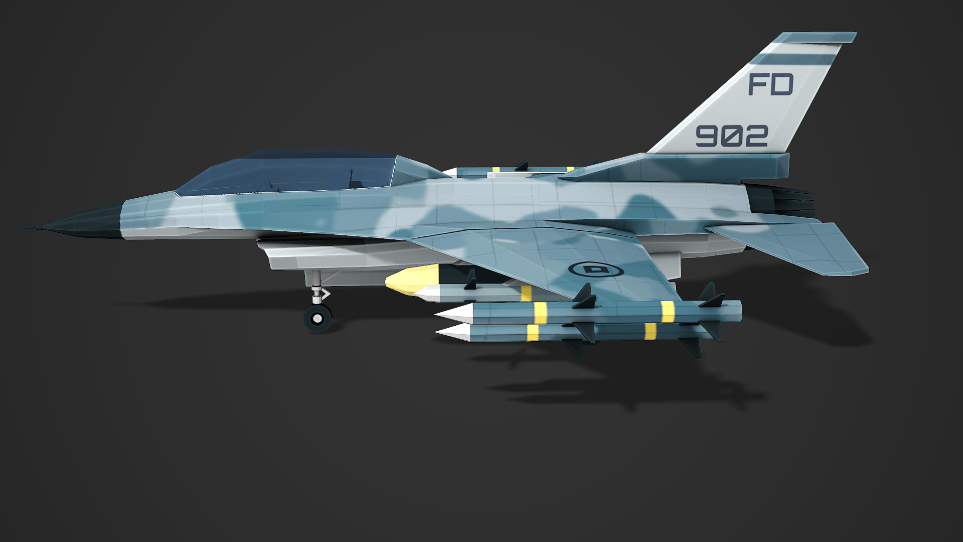 Stylized F-16 Falcon Low Poly Mobile Ready 3D Model - TurboSquid 2041208