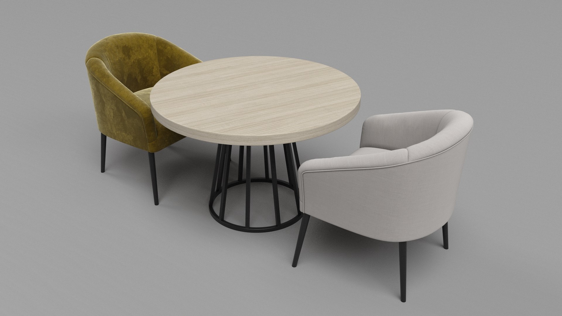 3D Model Modern Pomeroy Barrel Chair With Round Table - TurboSquid 2314217