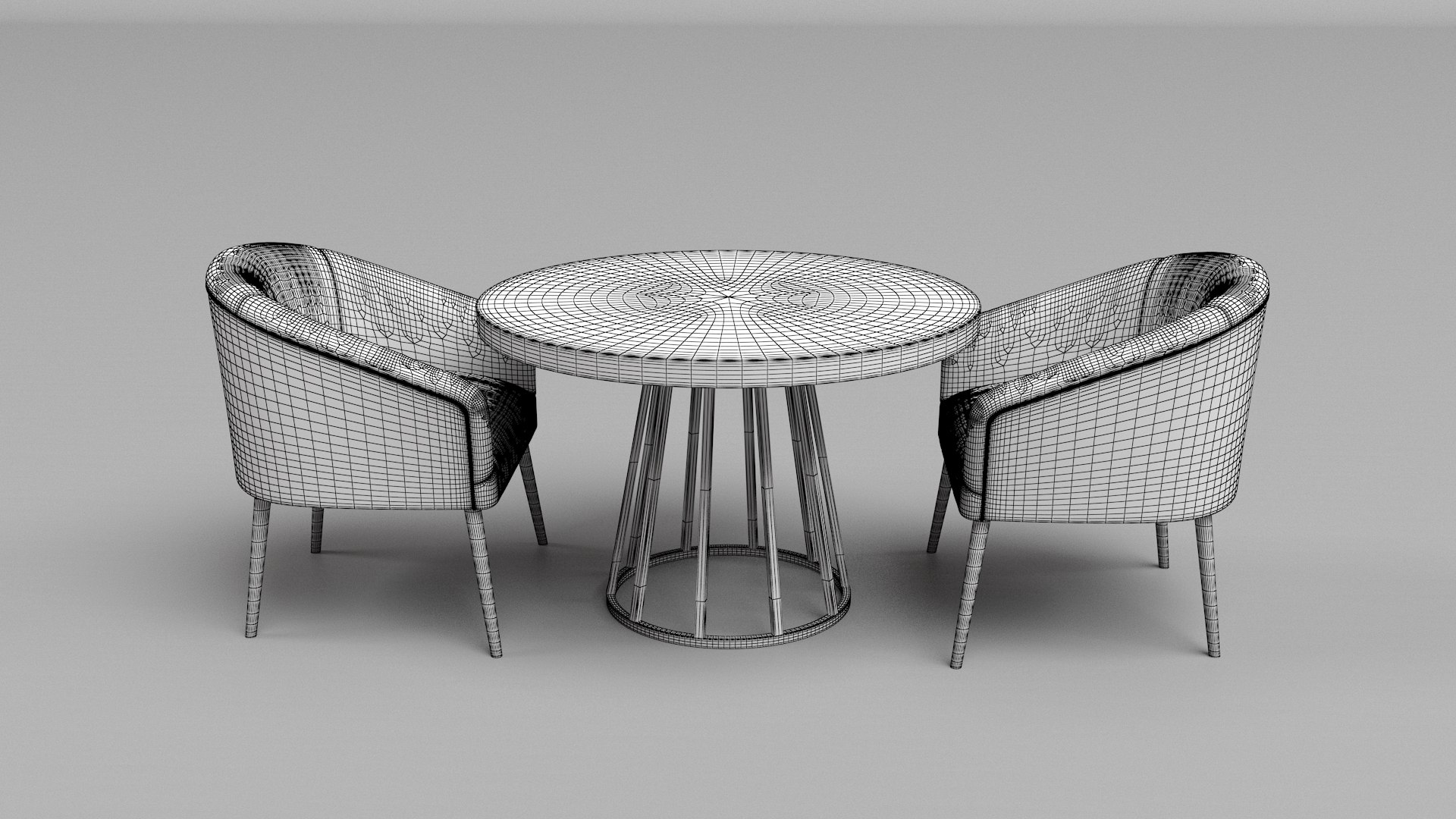 3D Model Modern Pomeroy Barrel Chair With Round Table - TurboSquid 2314217