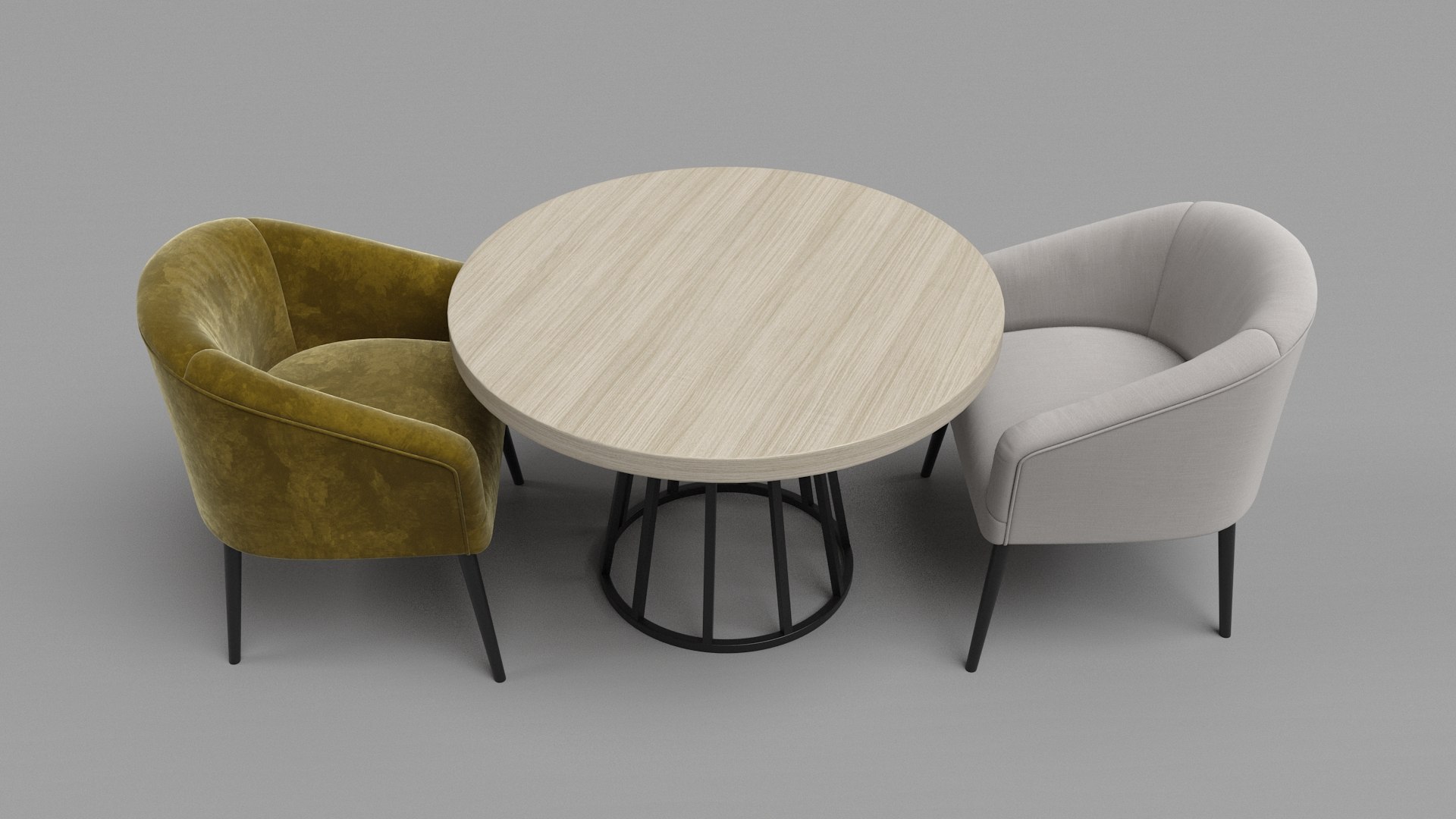 3D Model Modern Pomeroy Barrel Chair With Round Table - TurboSquid 2314217