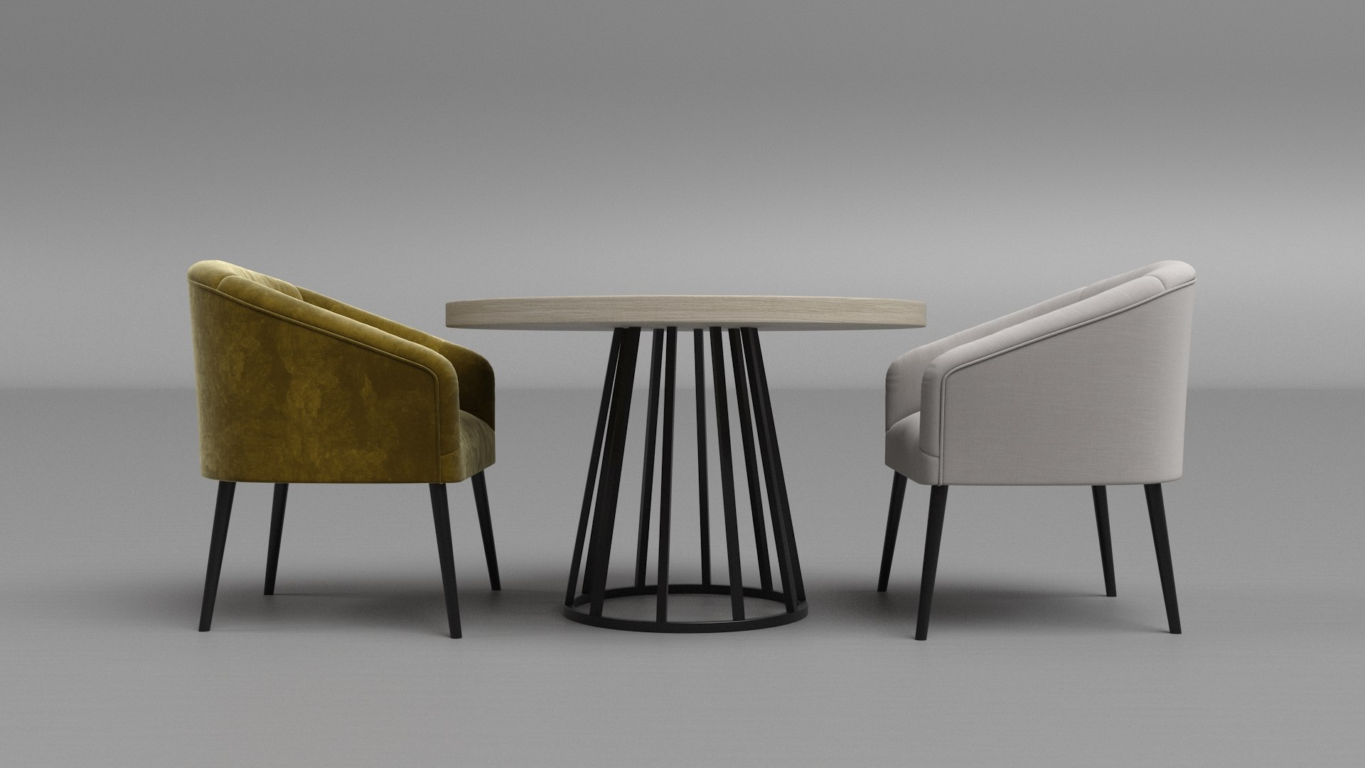 3D Model Modern Pomeroy Barrel Chair With Round Table - TurboSquid 2314217