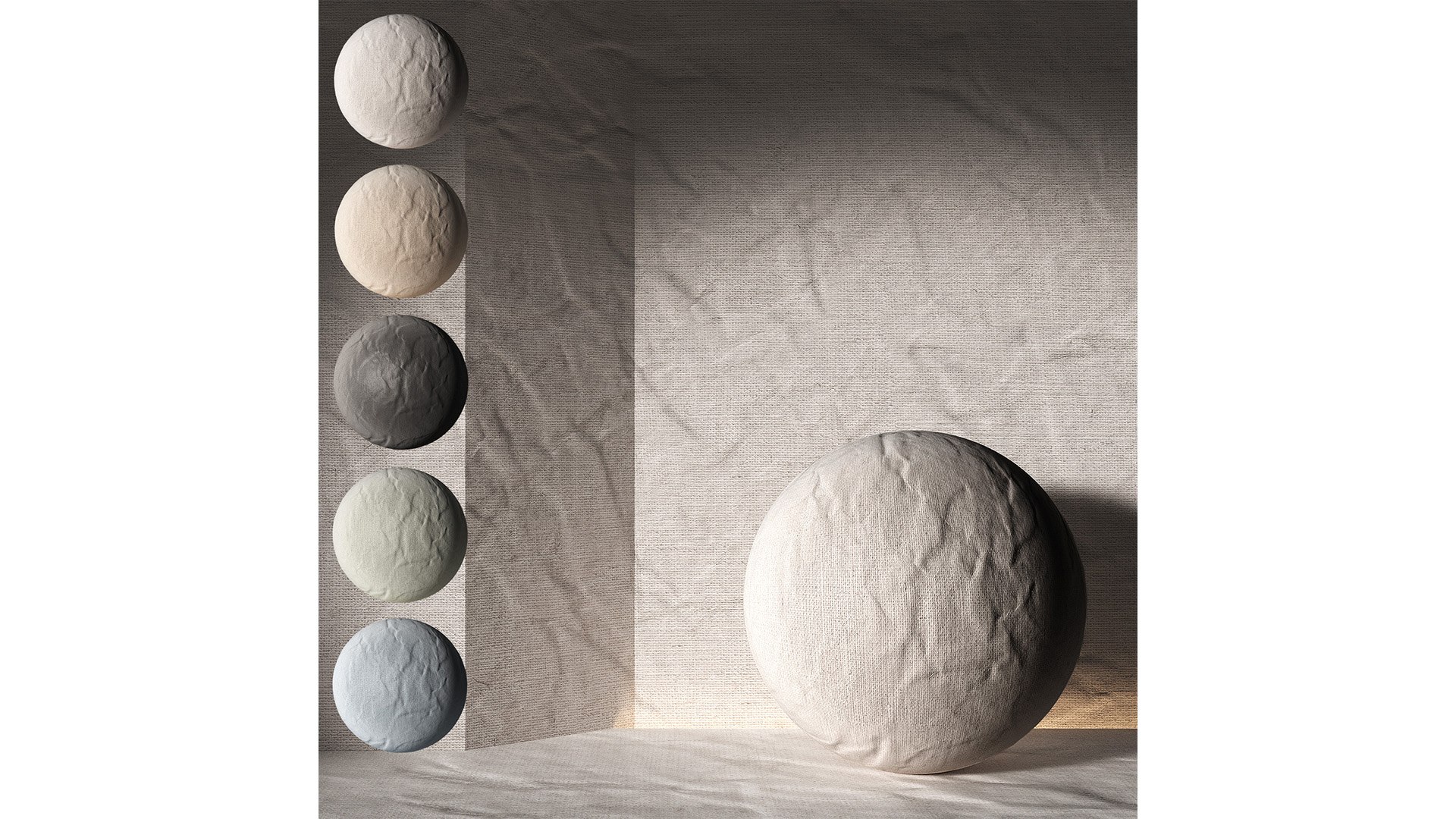 3D 4K Seamless PBR Crinkled Fabric Textures And Material Set ...