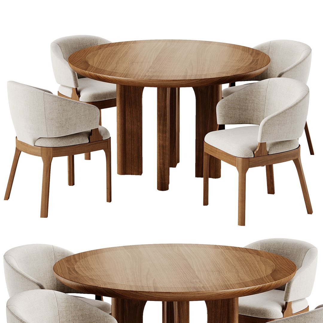 Custom Dining Set Model - TurboSquid 2356603