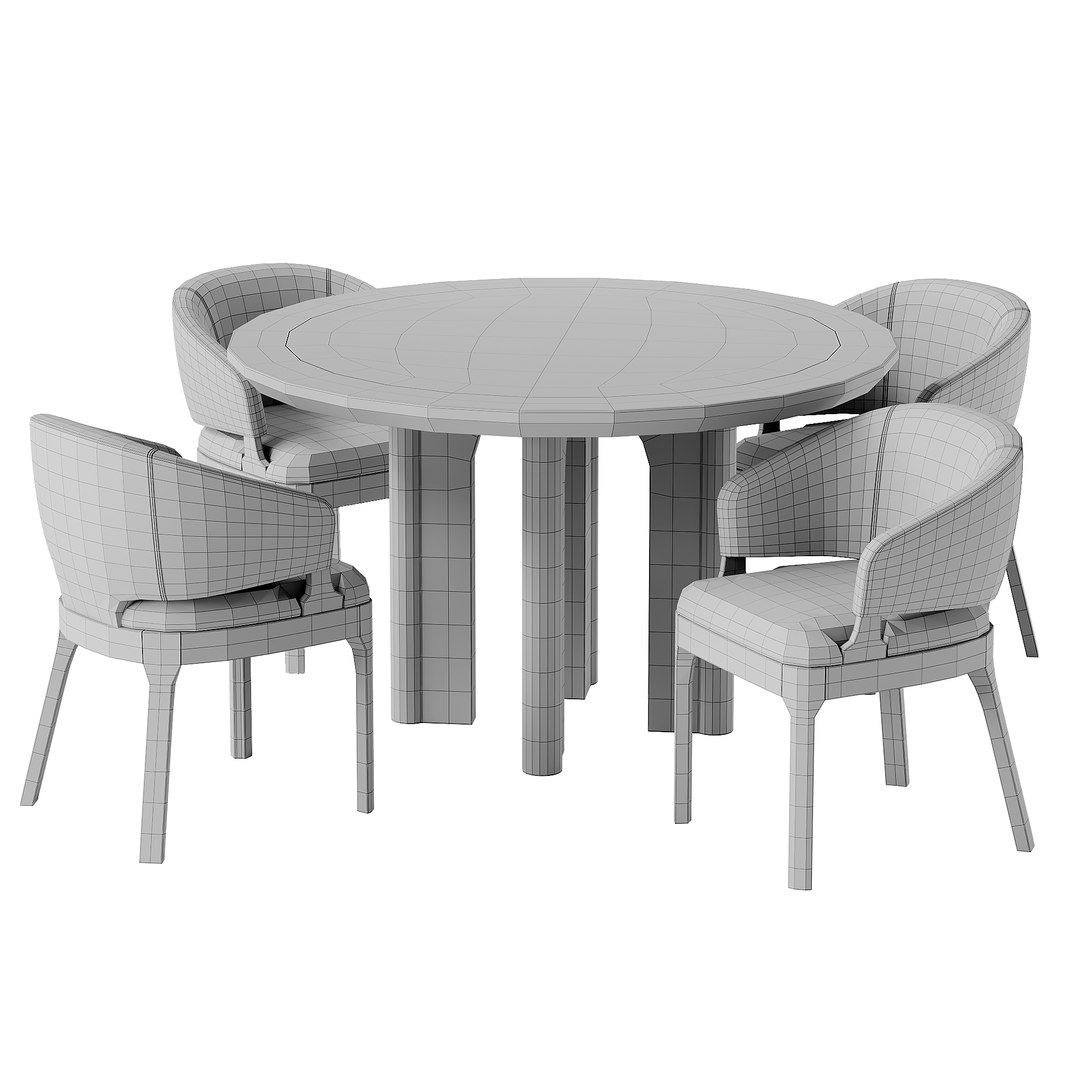 Custom Dining Set Model - TurboSquid 2356603