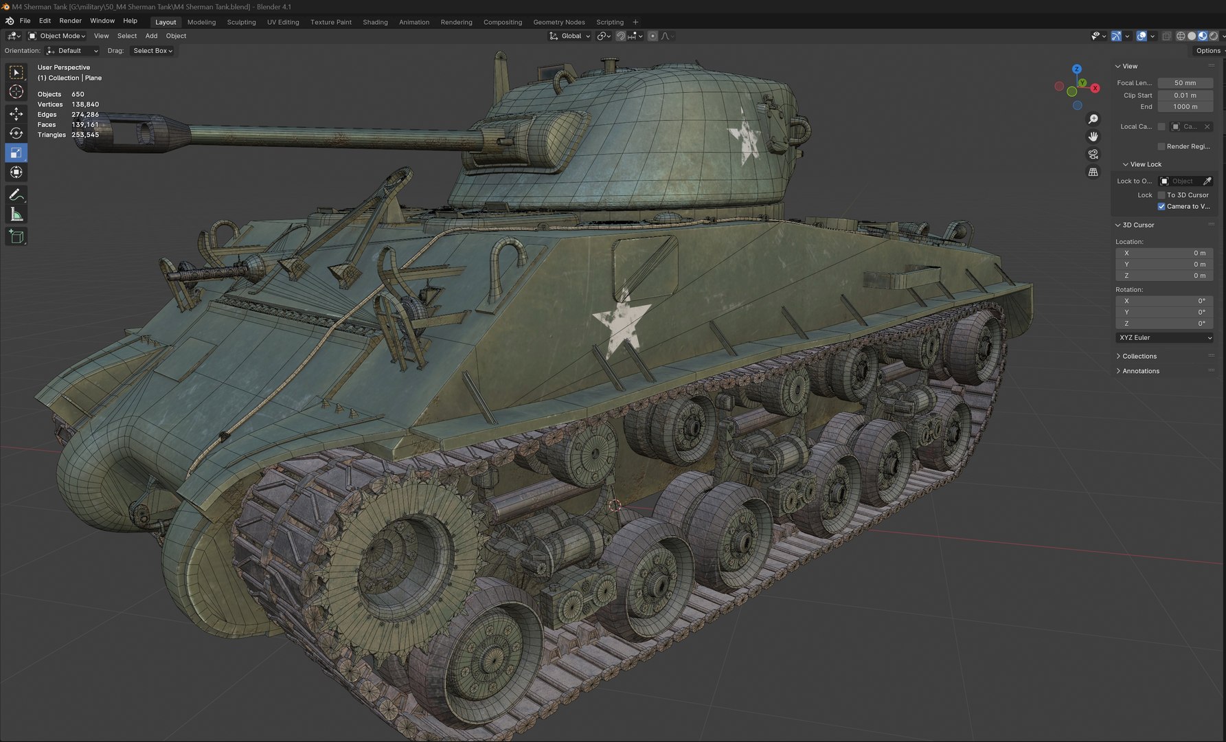 3D M4 Sherman Tank Model - TurboSquid 2273286