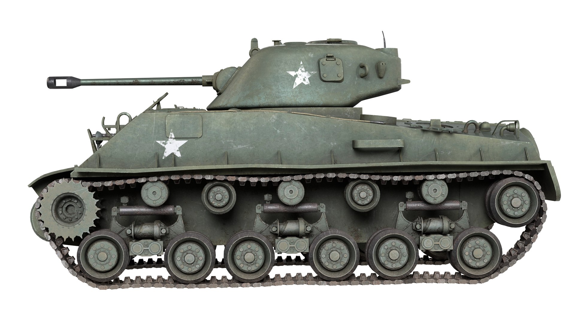 3D M4 Sherman Tank Model - TurboSquid 2273286