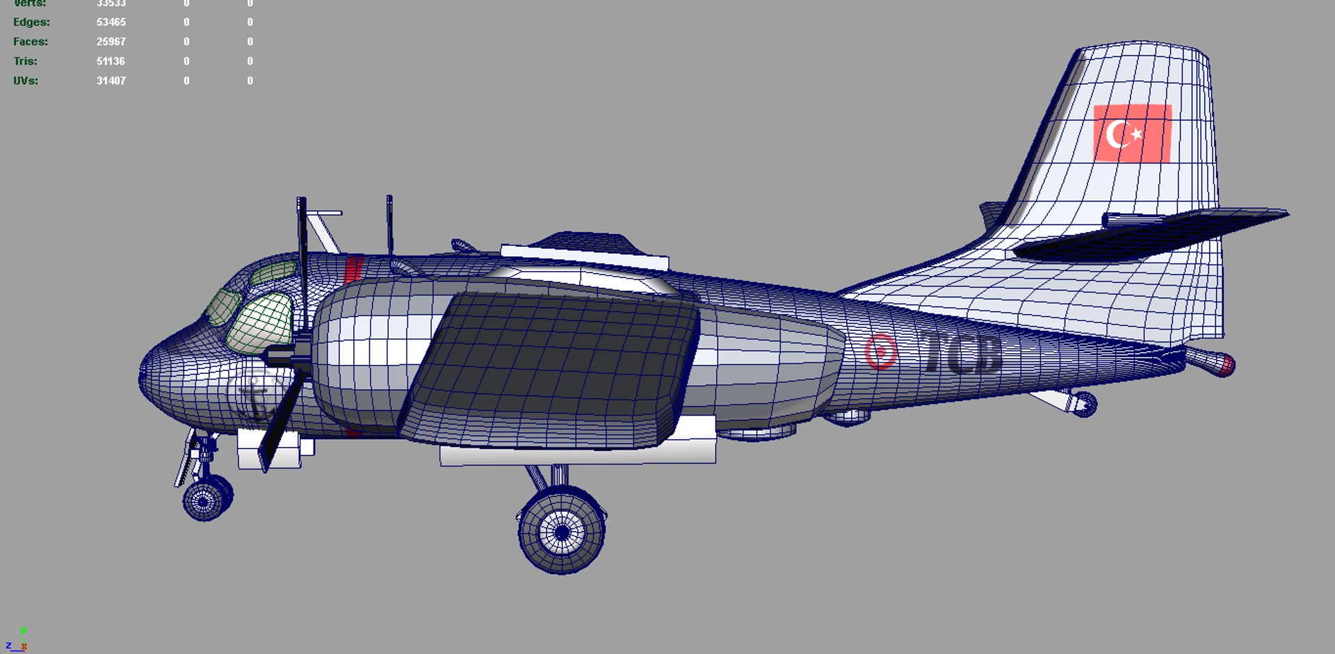 3d Grumman Tracker Model