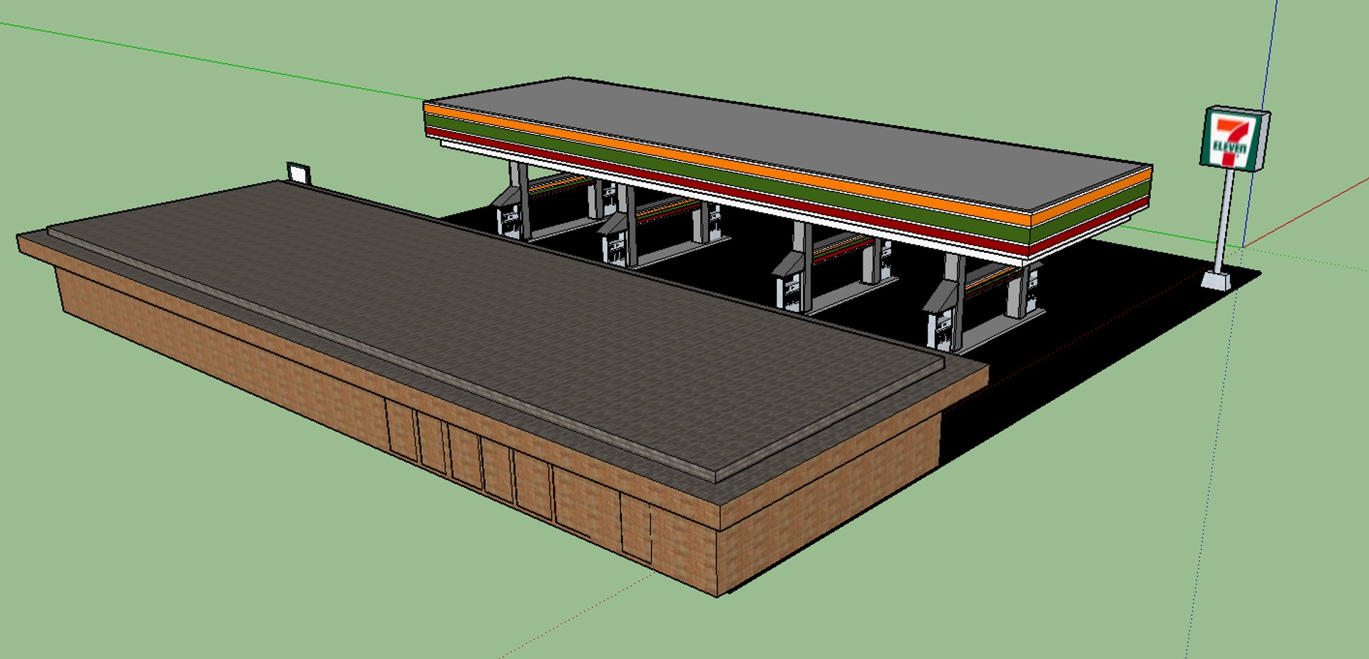 7 Gas-station 3D Model - TurboSquid 1204202