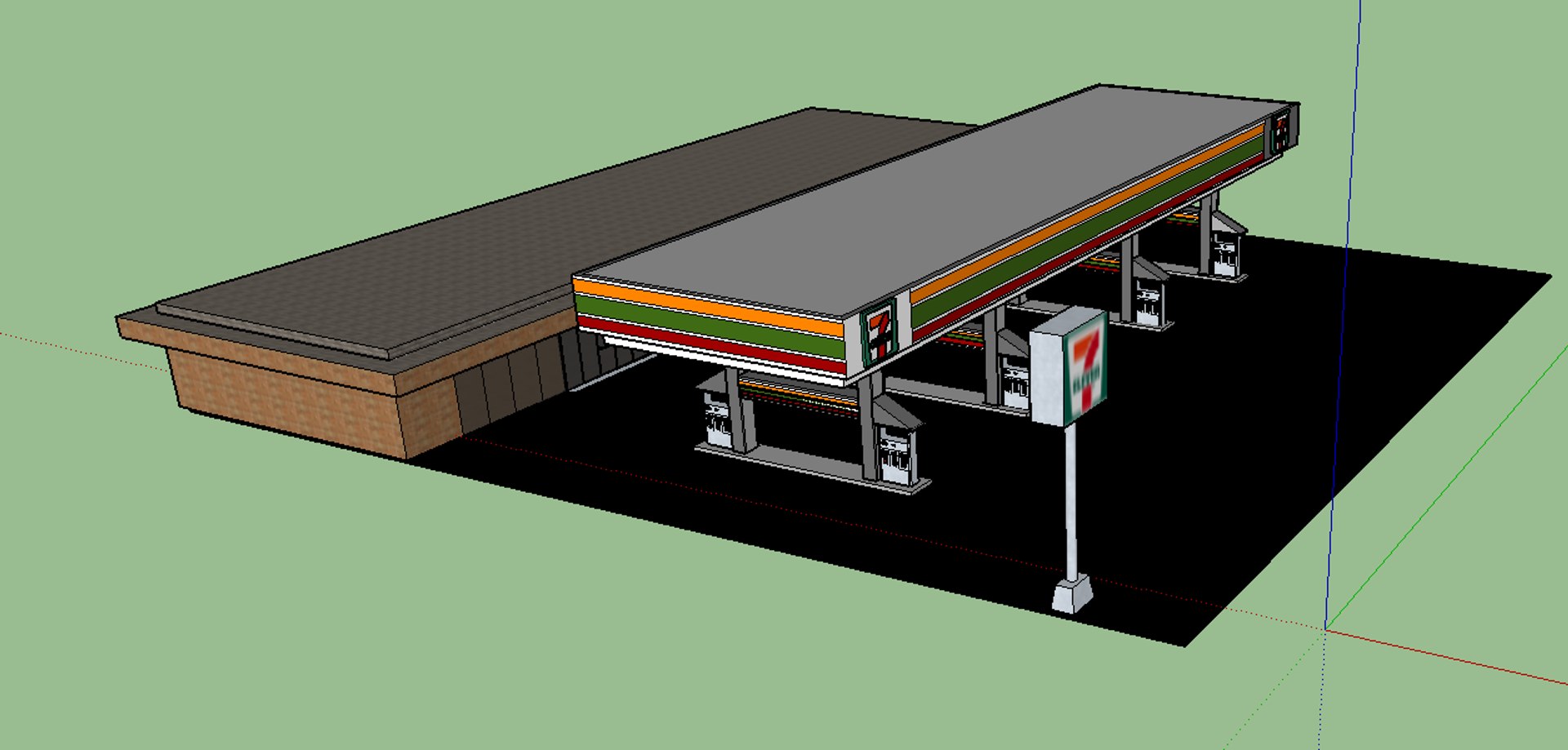 7 Gas-station 3D Model - TurboSquid 1204202
