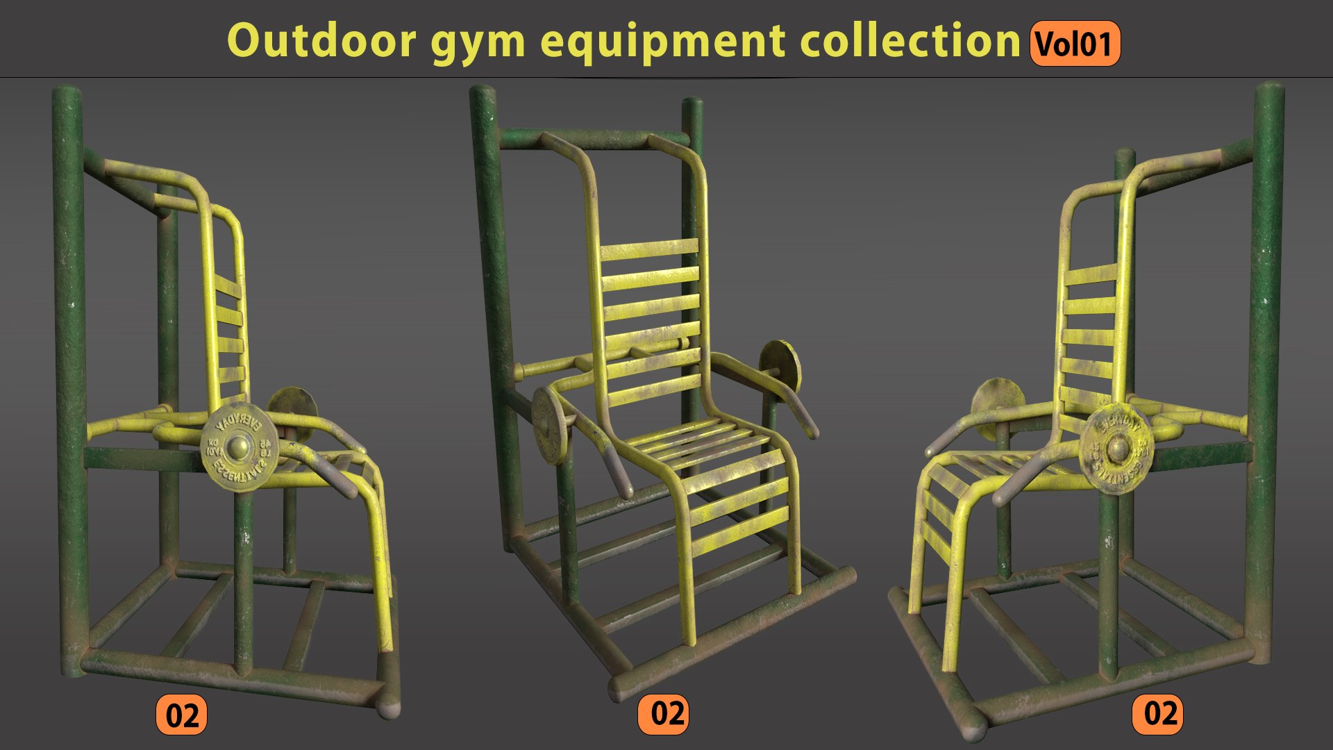 3D Model Outdoor Gym Equipment Collectionvol01 - TurboSquid 1953231