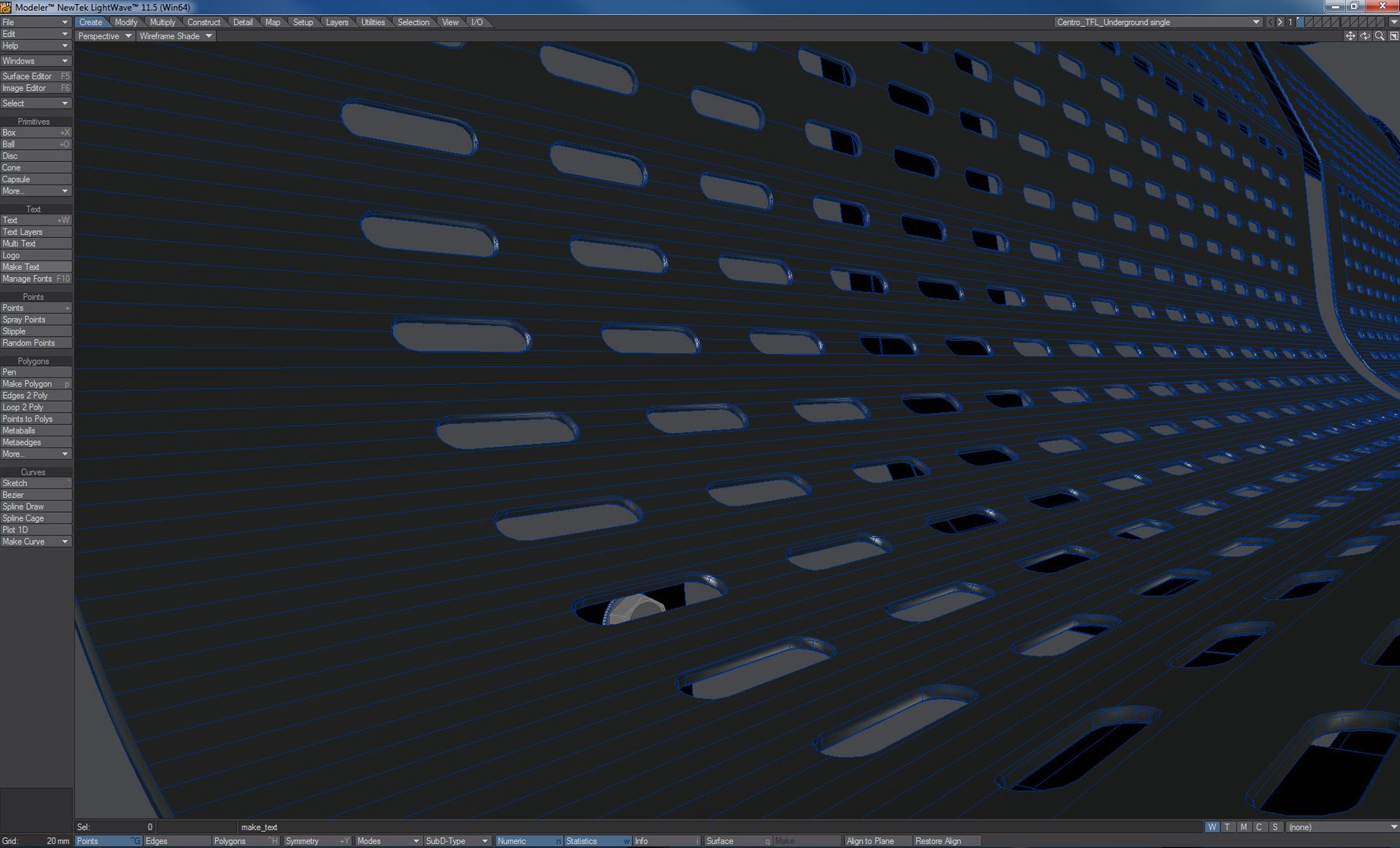 bench centro underground 3d model