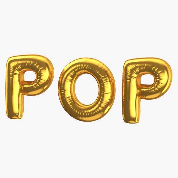 Foil Baloon Words POP Gold model - TurboSquid 1747532