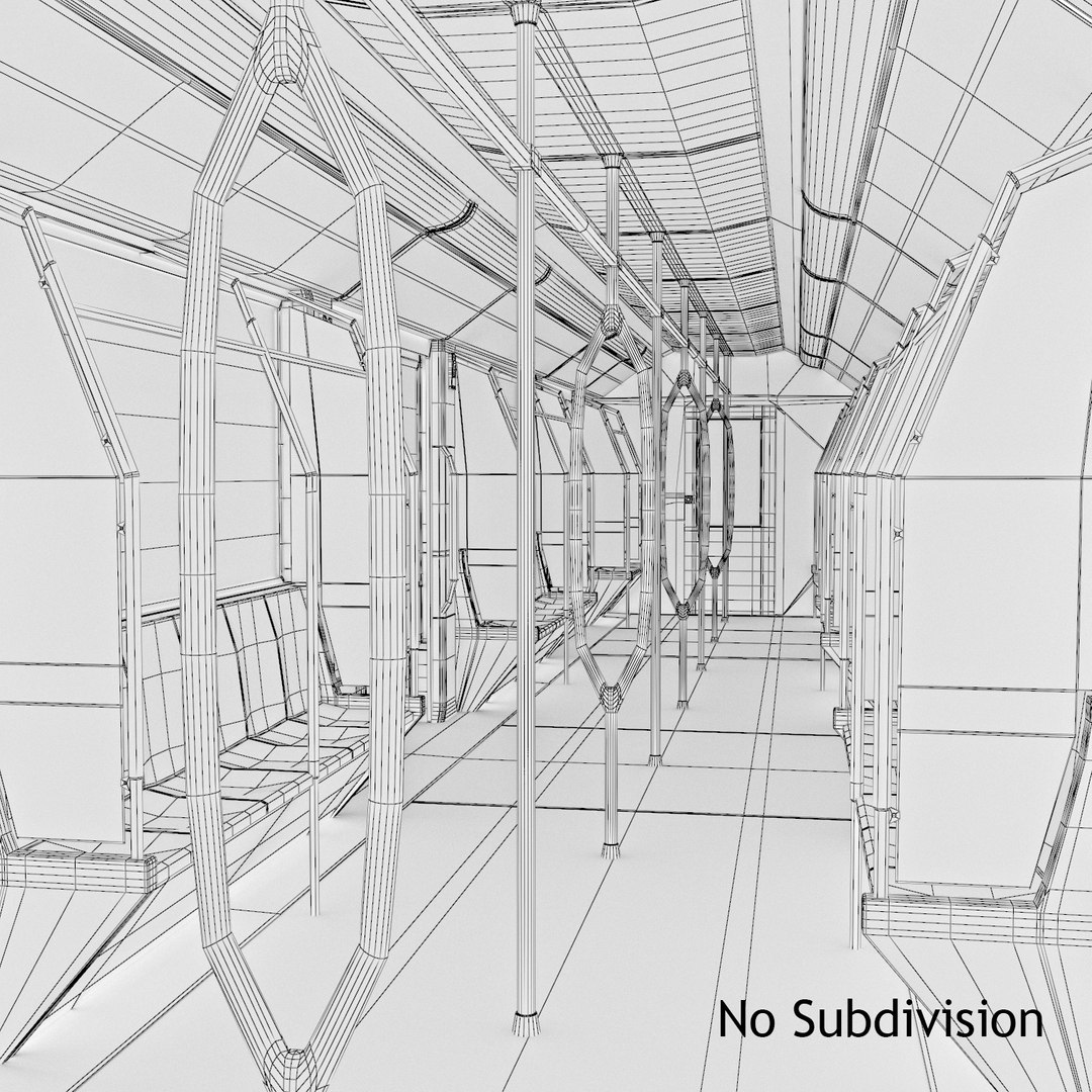 Modern Subway Train 3d Model