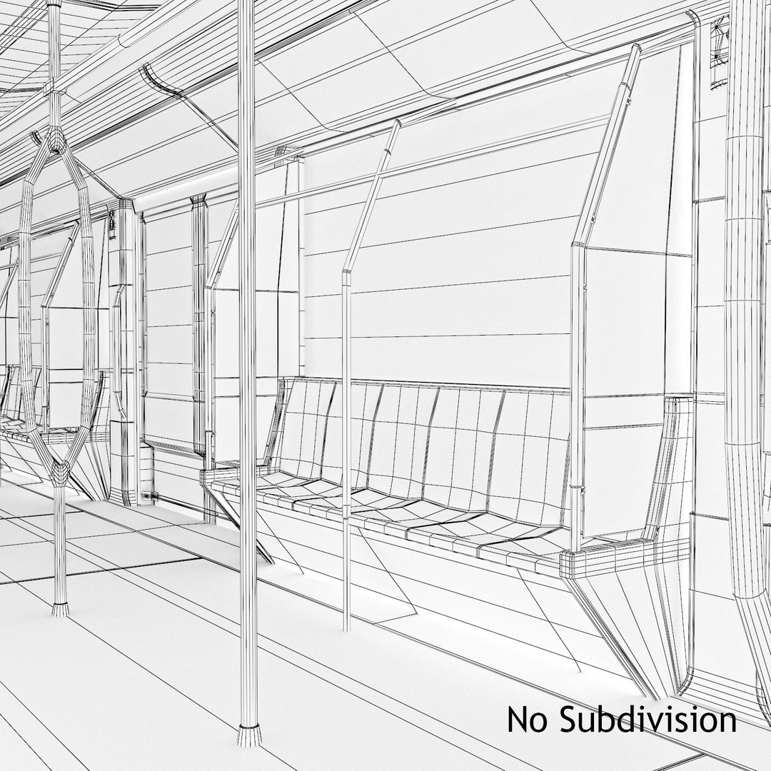 Modern Subway Train 3d Model
