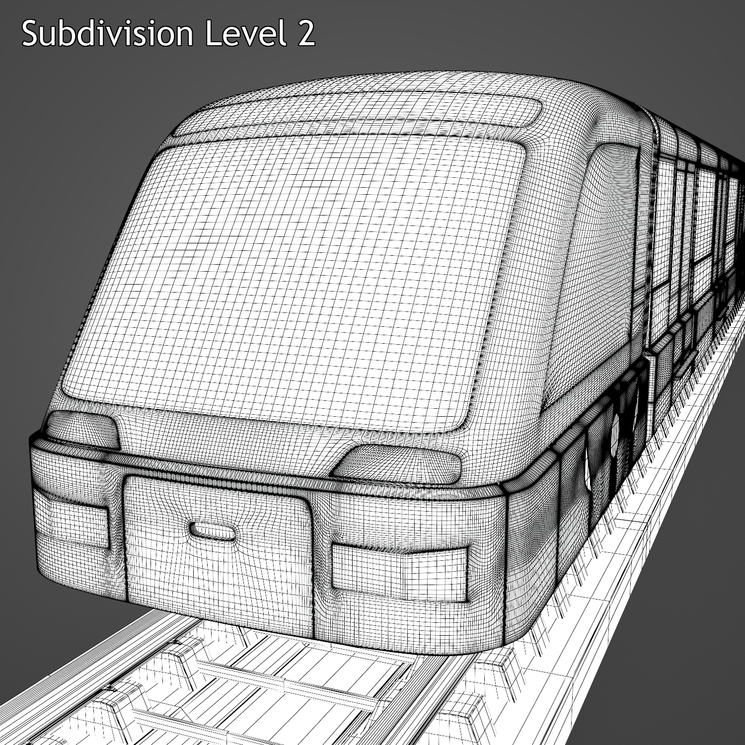 modern subway train 3d model