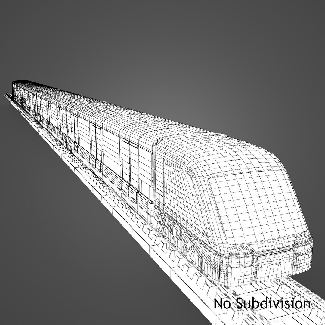 Modern Subway Train 3d Model