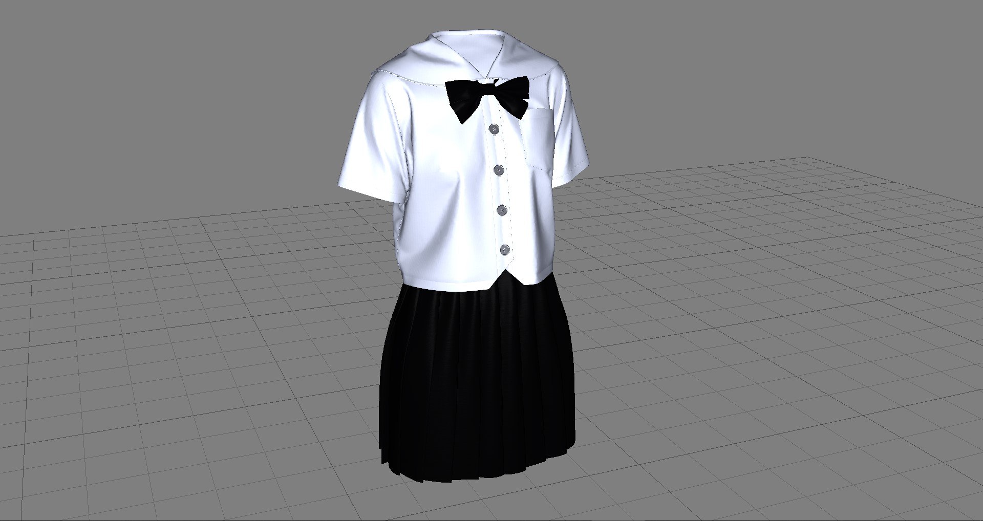Sailor Collar School Uniform 2 3D Model - TurboSquid 1897793