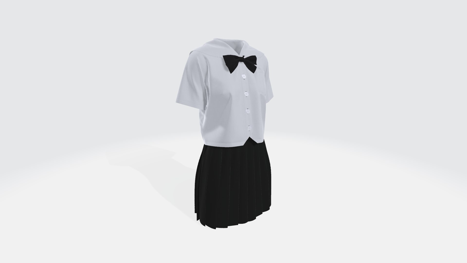 Sailor Collar School Uniform 2 3D Model - TurboSquid 1897793