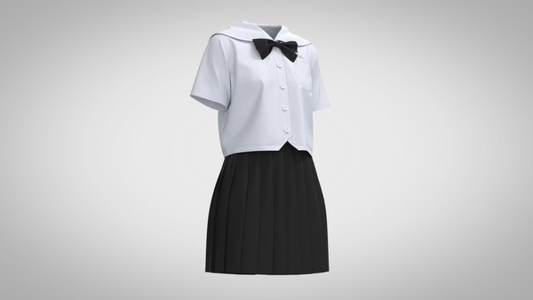 Sailor Collar School Uniform 2 3D model - TurboSquid 1897793