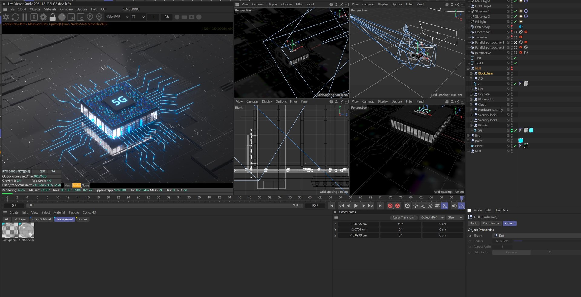 3D C4D Octane CPU Chip Core Capacitance Scifi Circuit Board 13 - TurboSquid 2141366